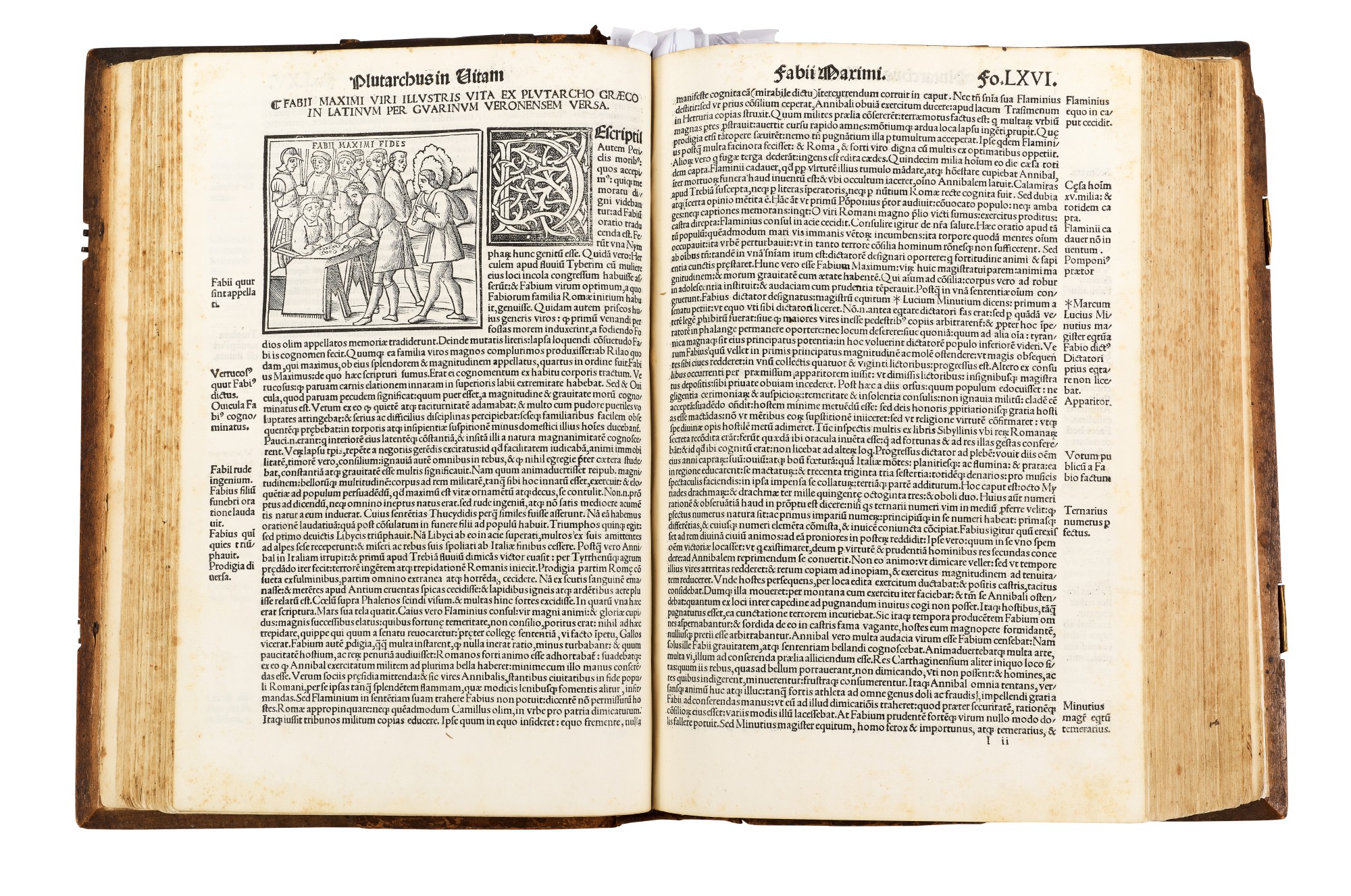 Plutarchus, Vitae, Venice, 1516, German half calf over wooden boards ...