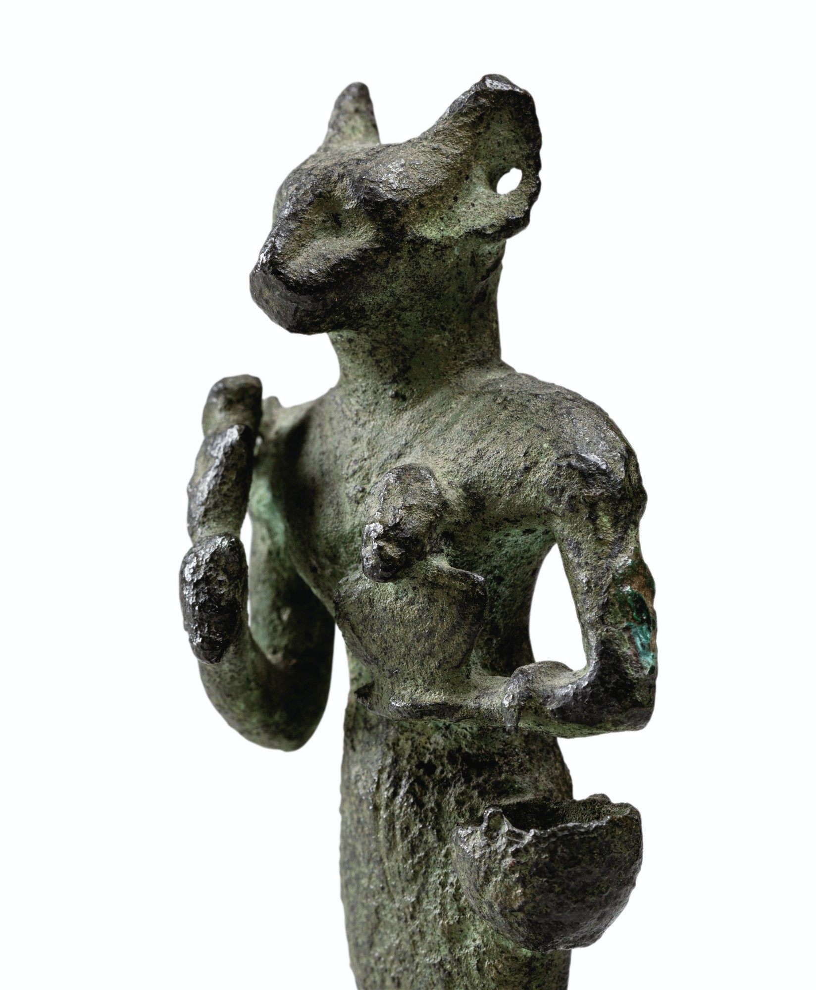 Egyptian bronze figure of Bastet, 26th dynasty, 664-525 B.C ...
