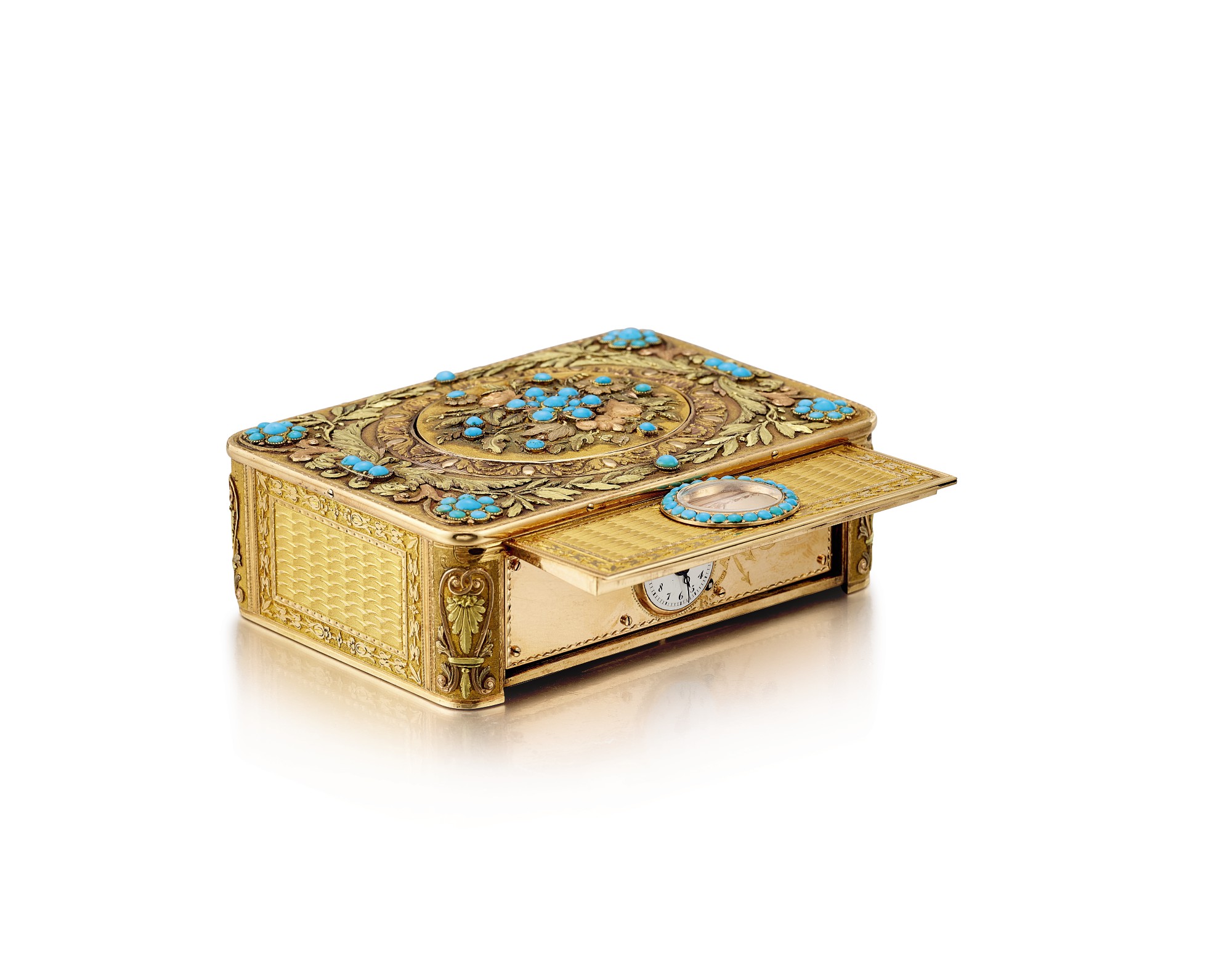 LES FRÈRES ROCHAT | NO 181, A VARI-COLOUR GOLD AND TURQUOISE SINGING ...