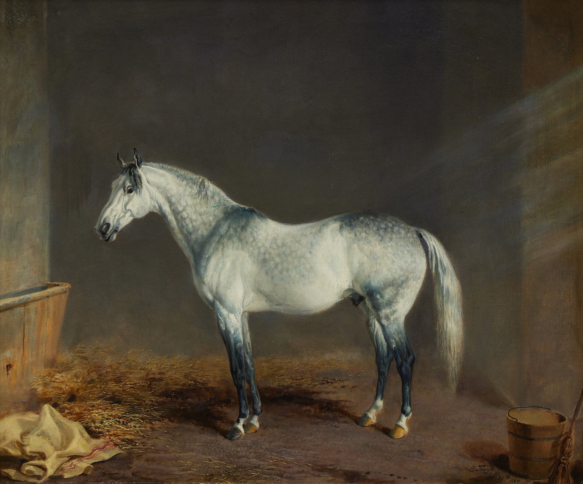 Lightning (A Gray Racehorse) in a Stable | Sporting Life | 2022 | Sotheby's