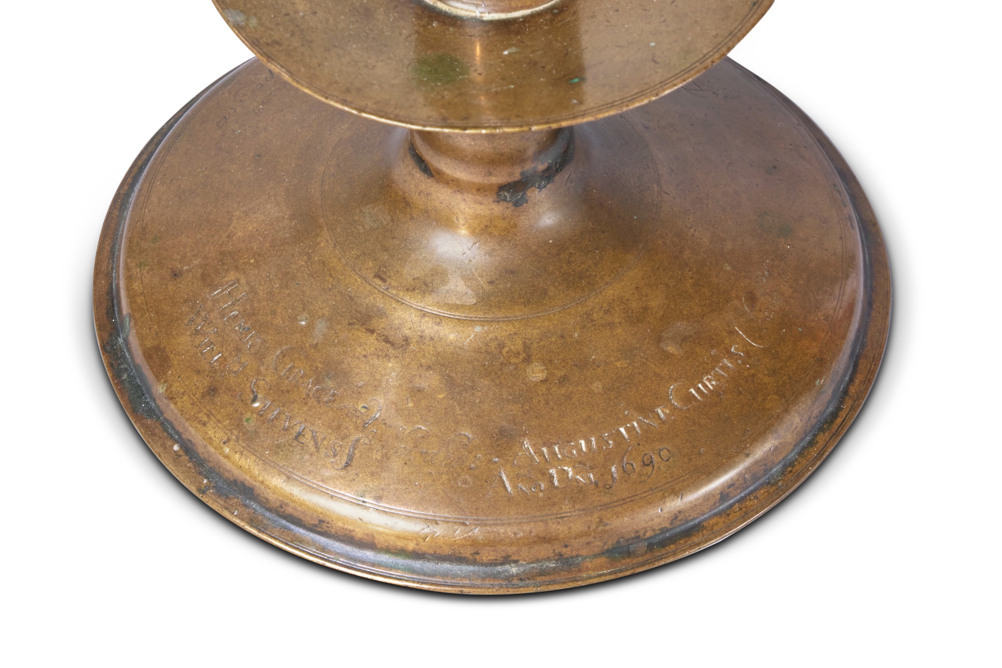 Important English Cast Brass Mid-Drip 'Trumpet' Circular-Based ...