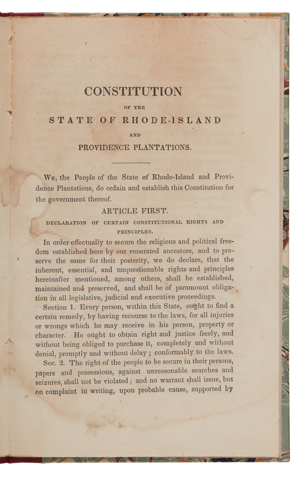Rhode Island | The Landholders' Constitution | Making Our Nation ...