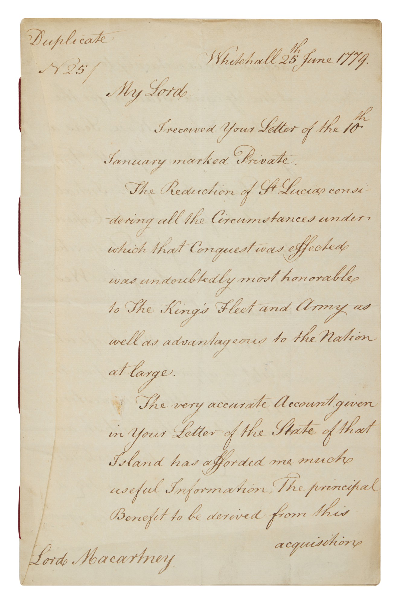 Macartney, George, 1st Earl Macartney | "I shall ... give the best ...