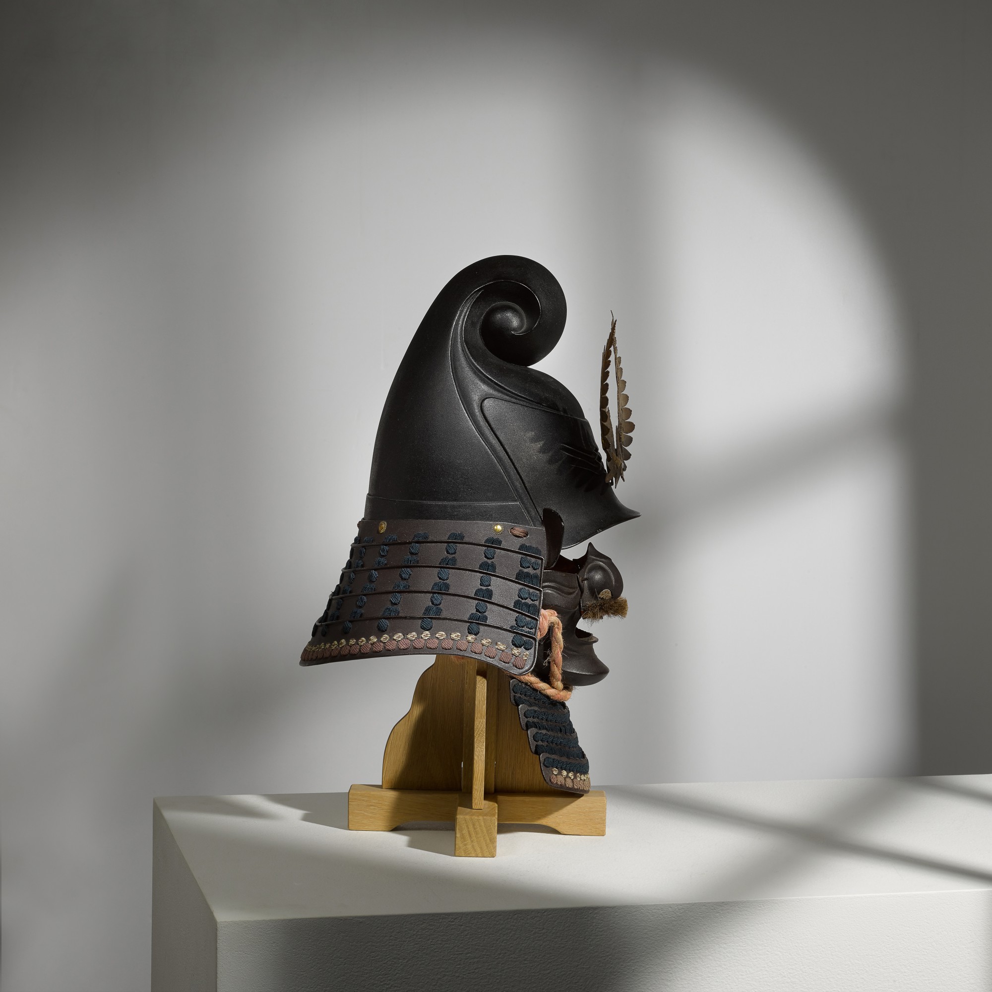 A Naruto-nari kabuto [wave-shaped helmet] and mempo [face mask] | Edo ...