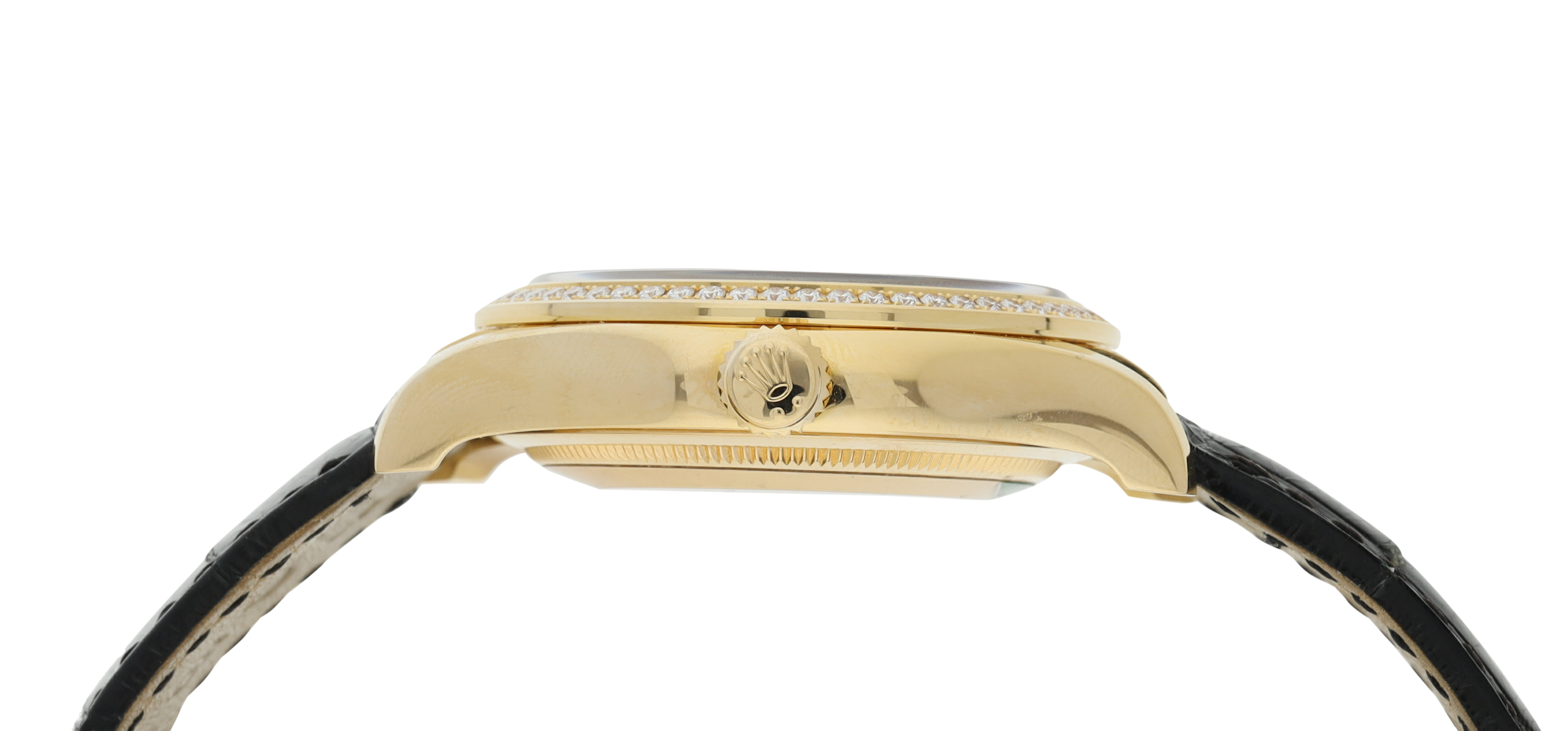 ROLEX | REFERENCE 116188 DATEJUST 'GREEN WAVES' A YELLOW GOLD AND ...