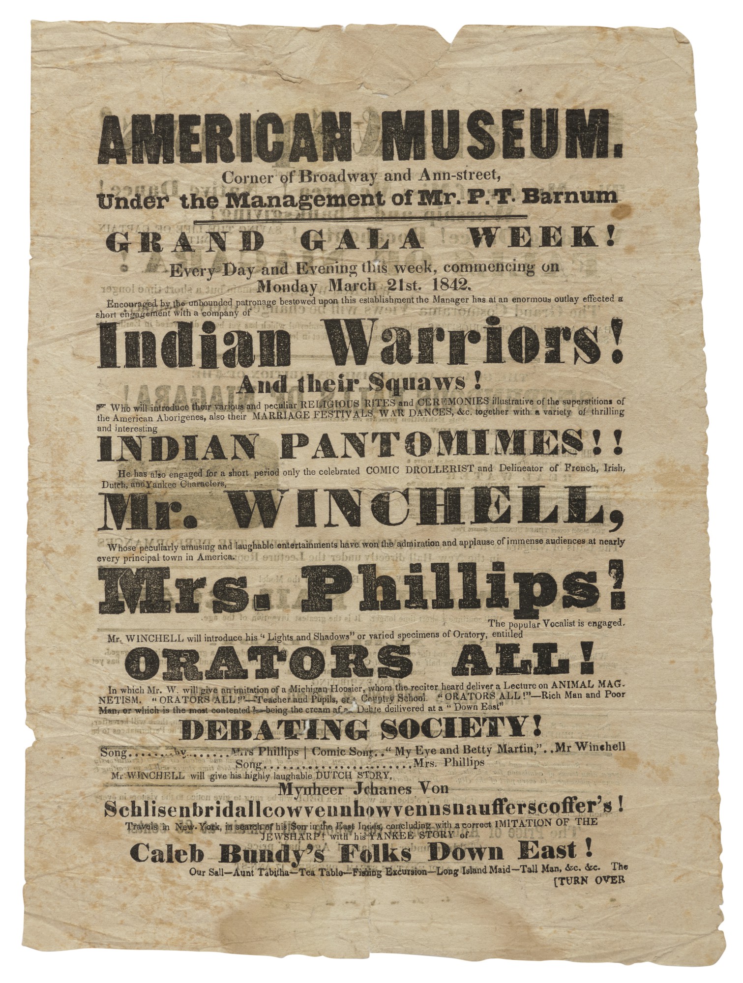 BARNUM, P.T. | American Museum. Corner of Broadway and Ann-street ...