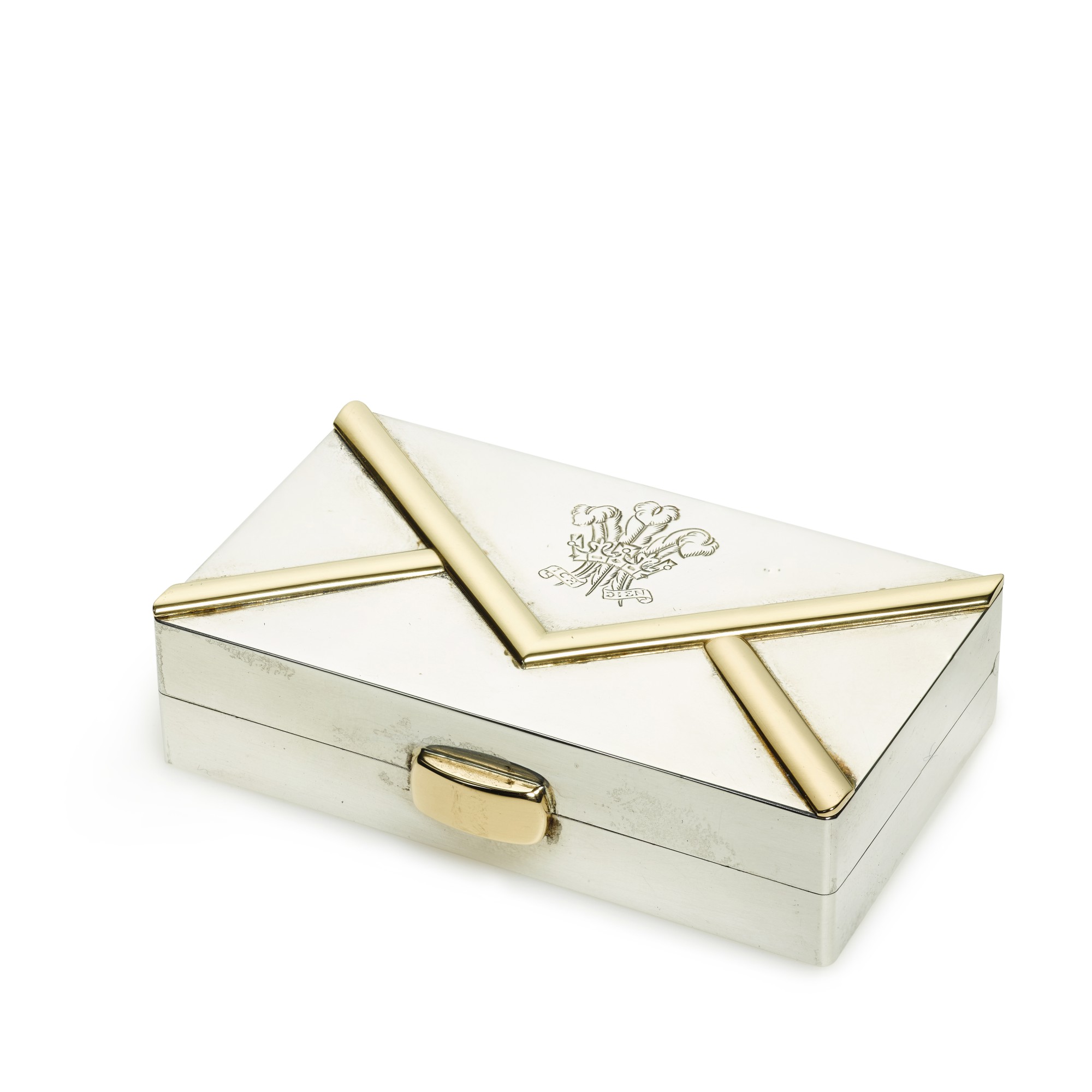 A parcel-gilt silver royal presentation box, Cartier, London, 1993 ...