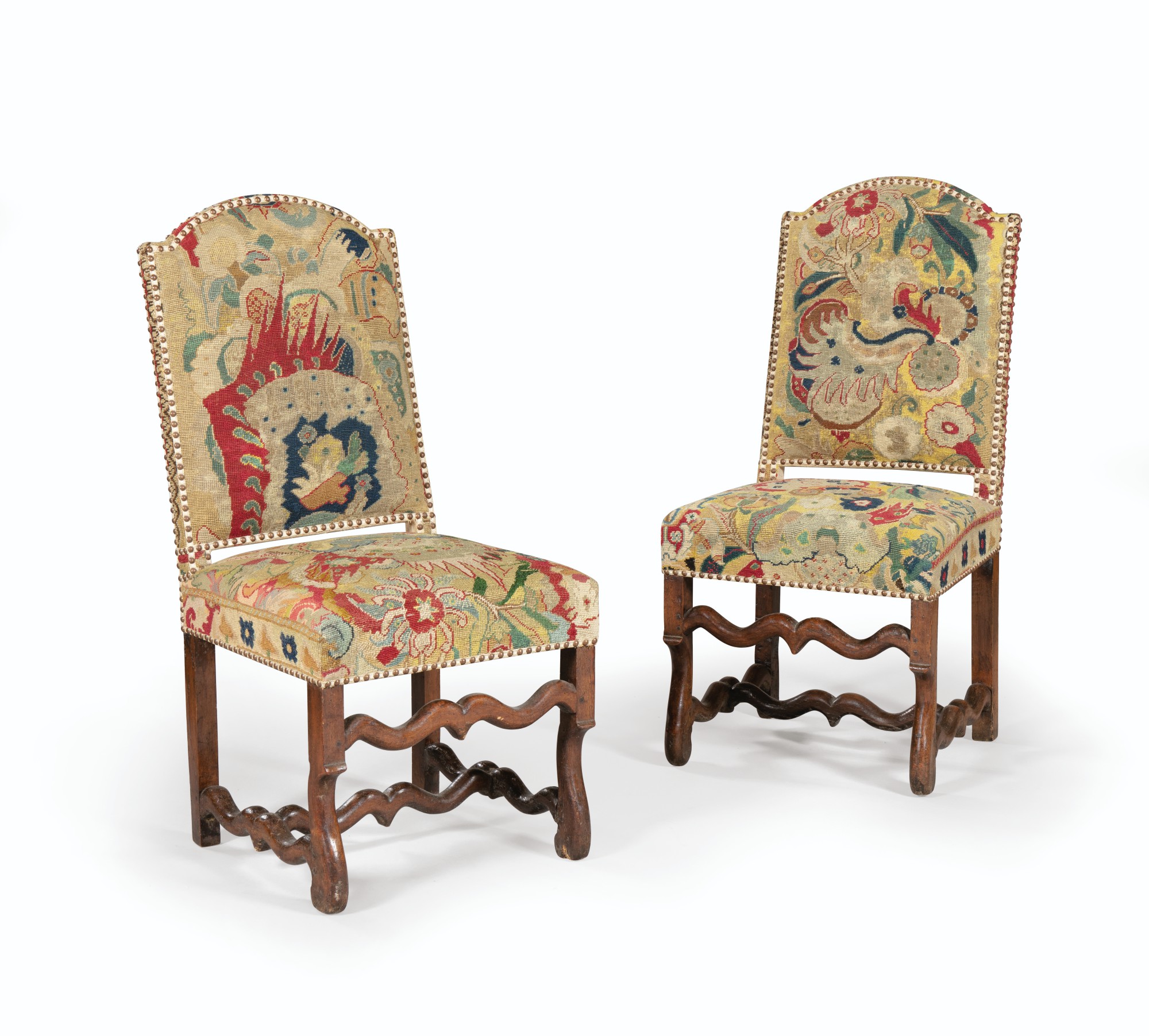 A PAIR OF LOUIS XIV NATURAL WOOD CHAIRS | PAIRE DE CHAISES EN BOIS ...