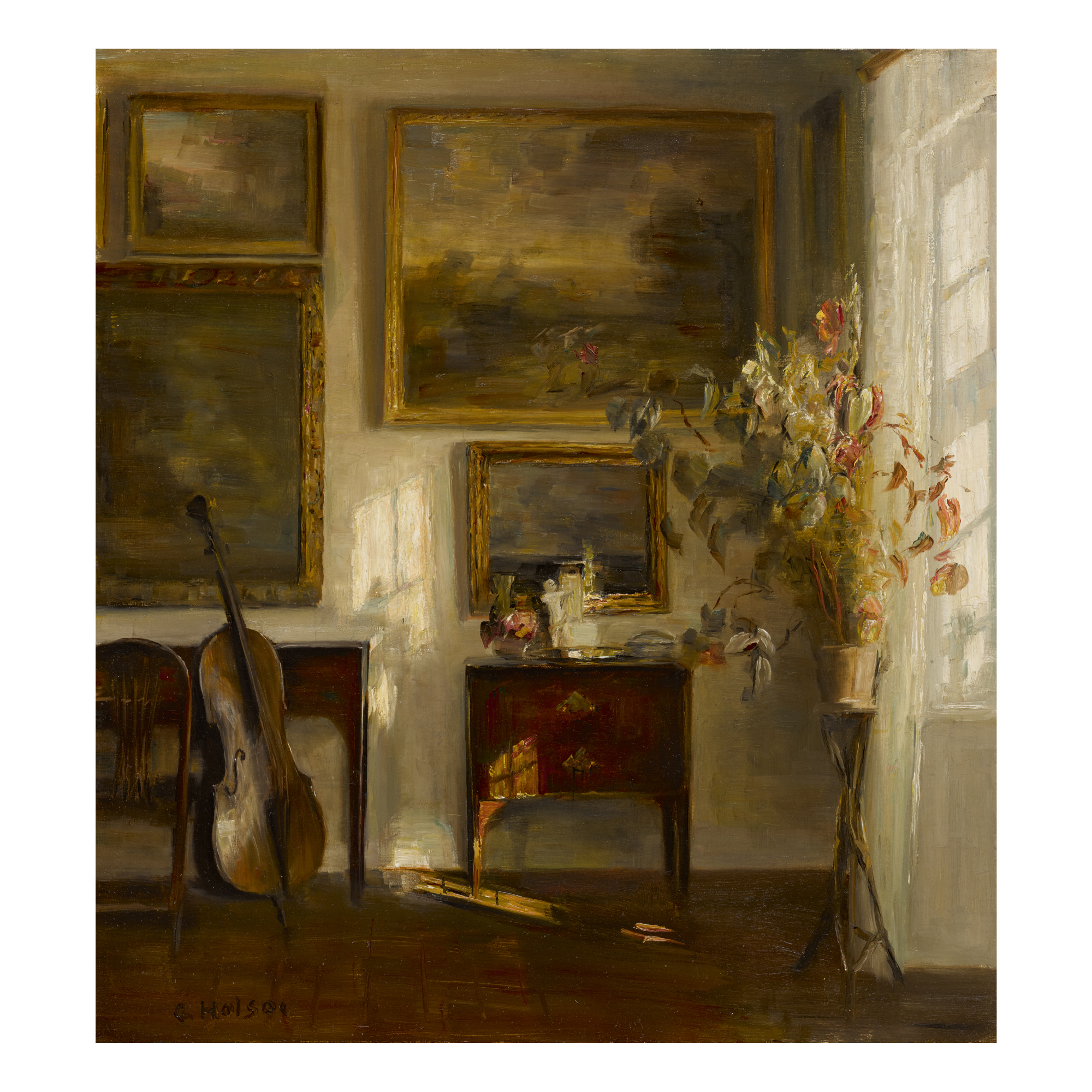 CARL HOLSØE | INTERIOR WITH CELLO | 19th Century European Art | 2019 ...