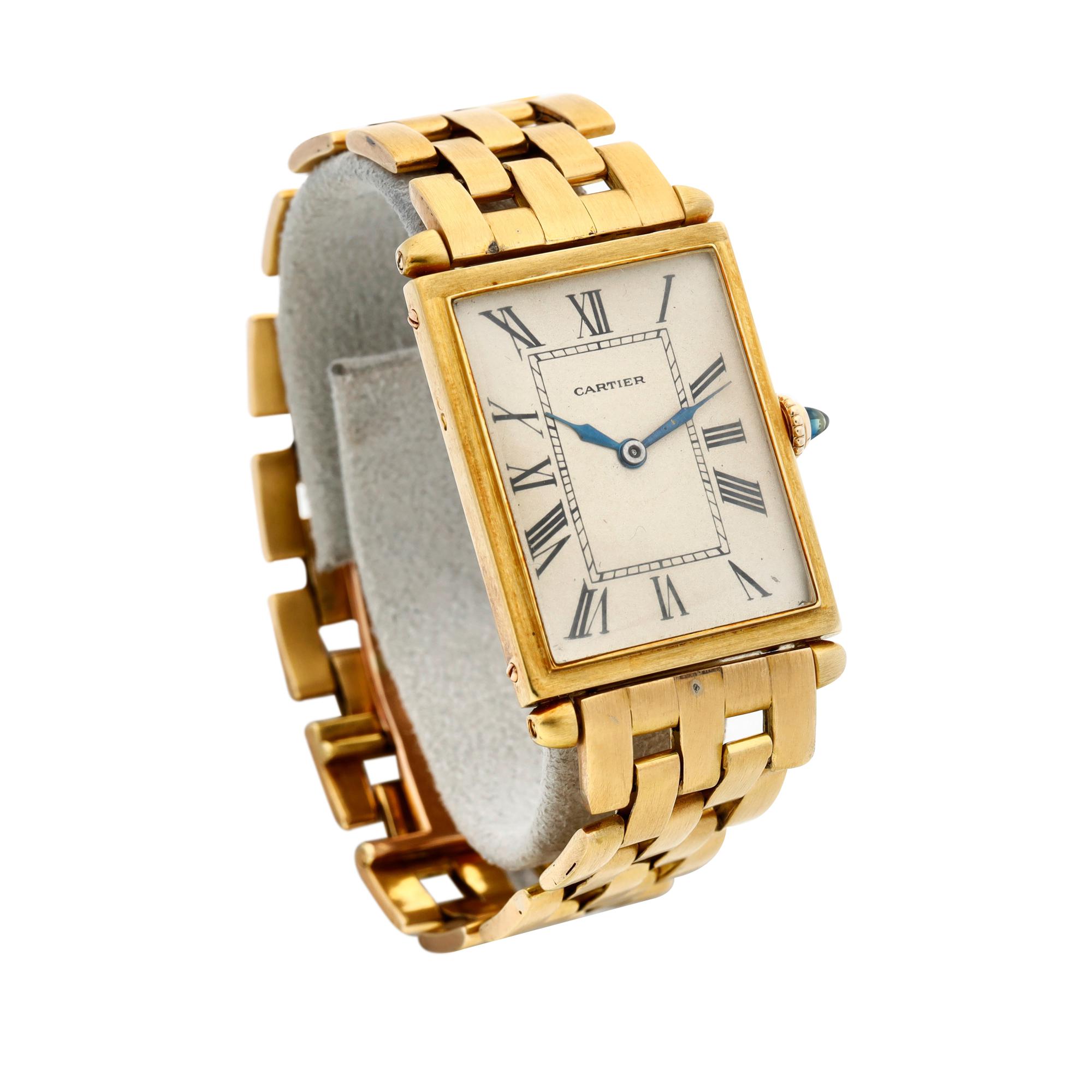A large yellow gold rectangular wristwatch, Circa 1950 | Fine Watches ...