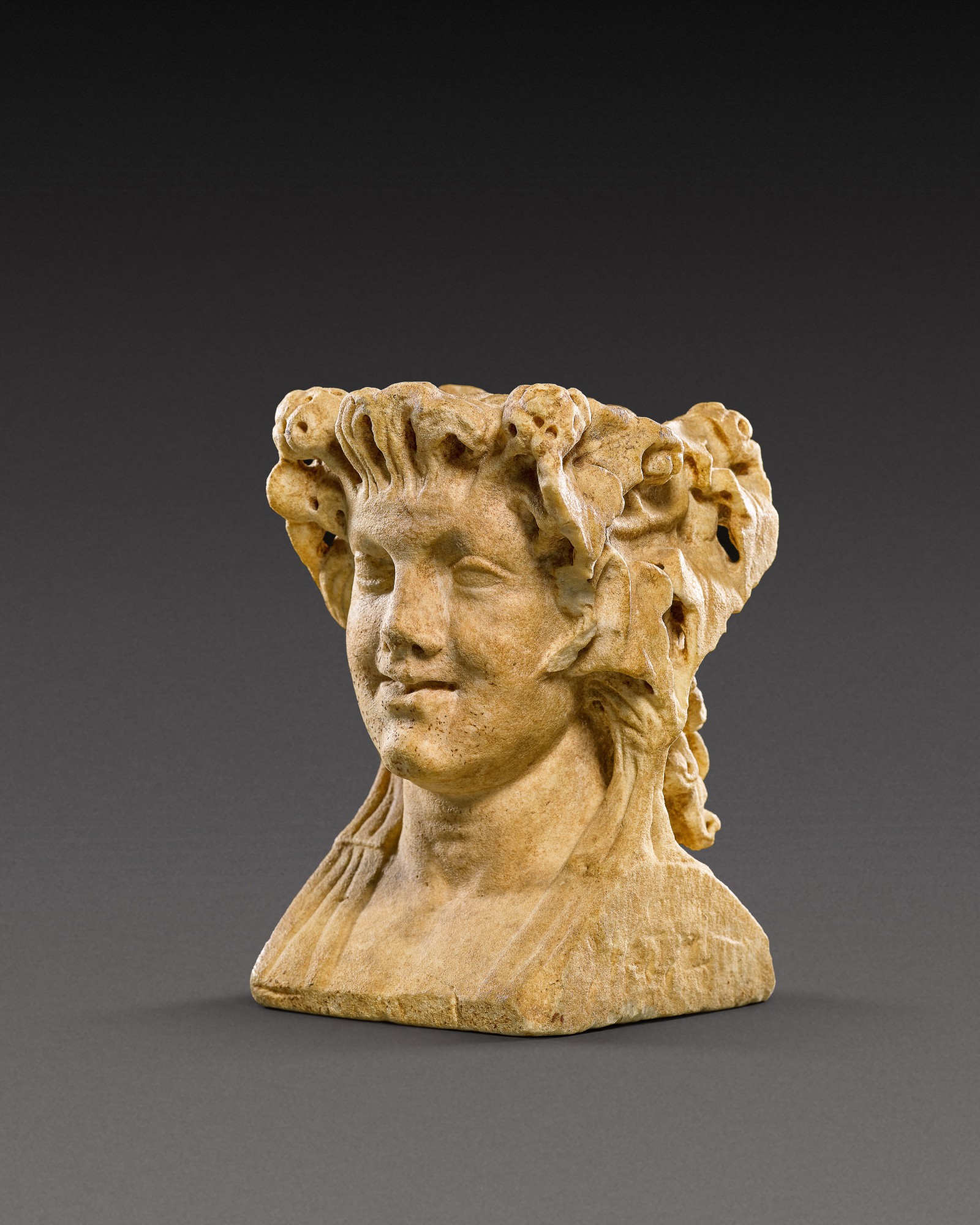 A Roman Marble Janiform Herm Bust of Silenus and a Satyr, circa 2nd ...