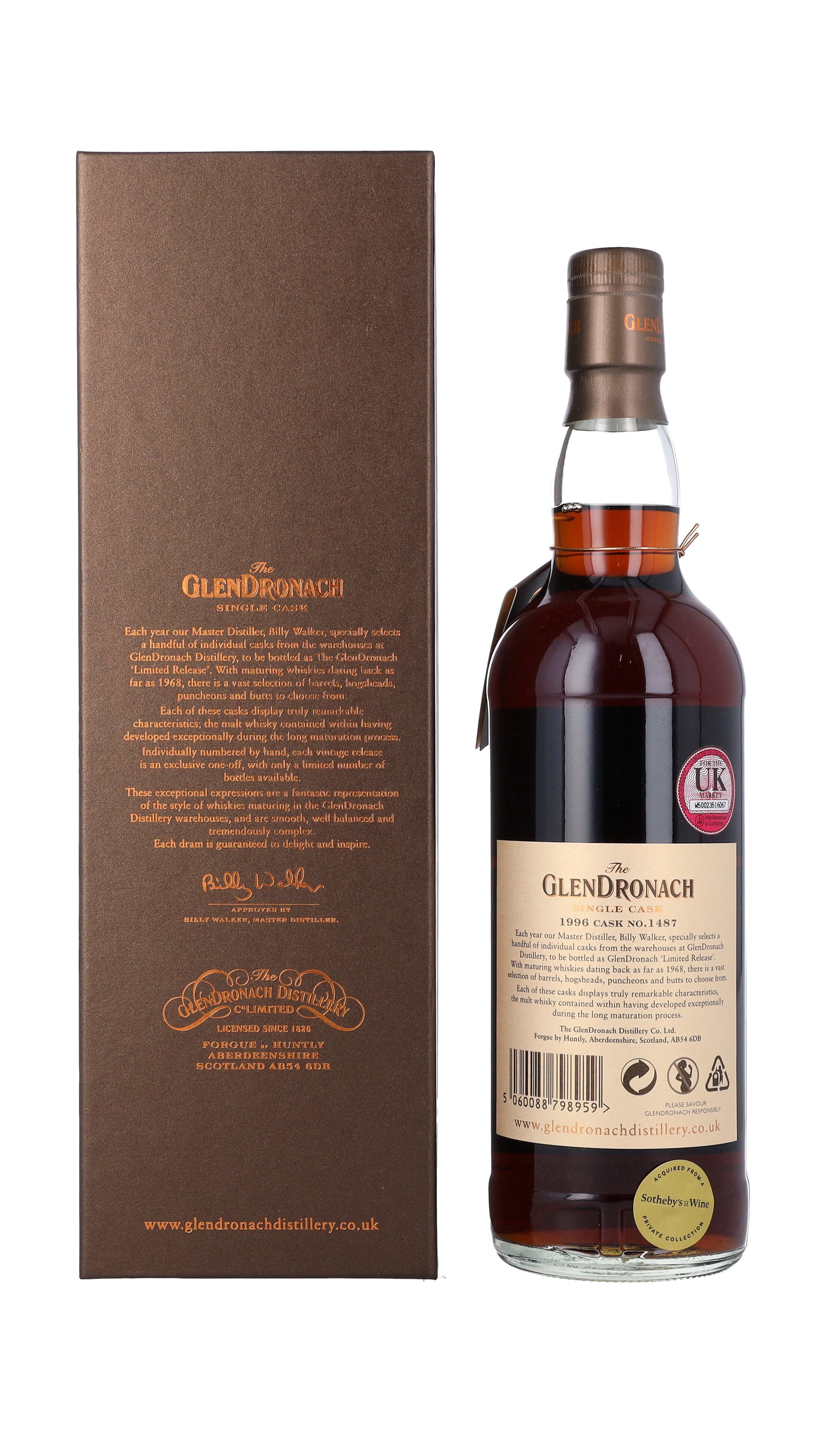 The Glendronach Single Cask 18 Year Old 54.1 abv 1996 (1 BT70) | Whisky ...