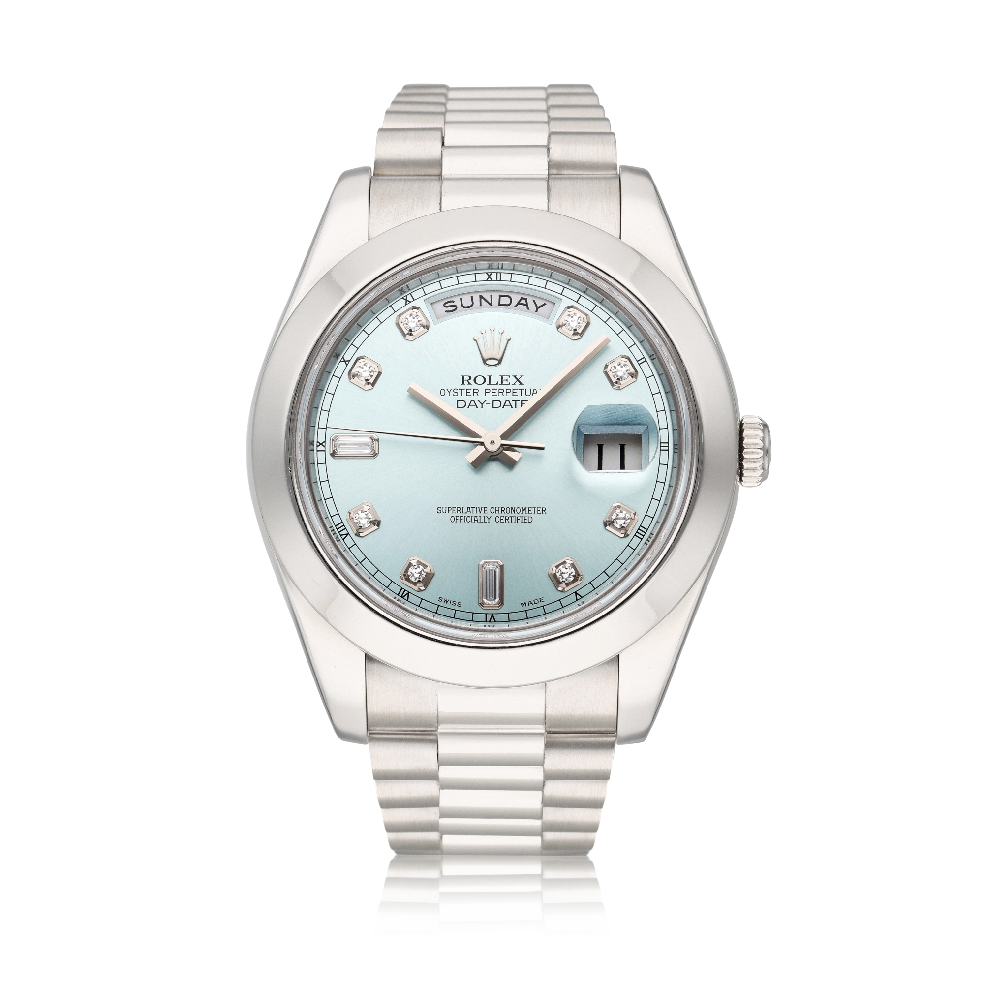 Reference 218206 Day-Date | A platinum and diamond-set automatic ...