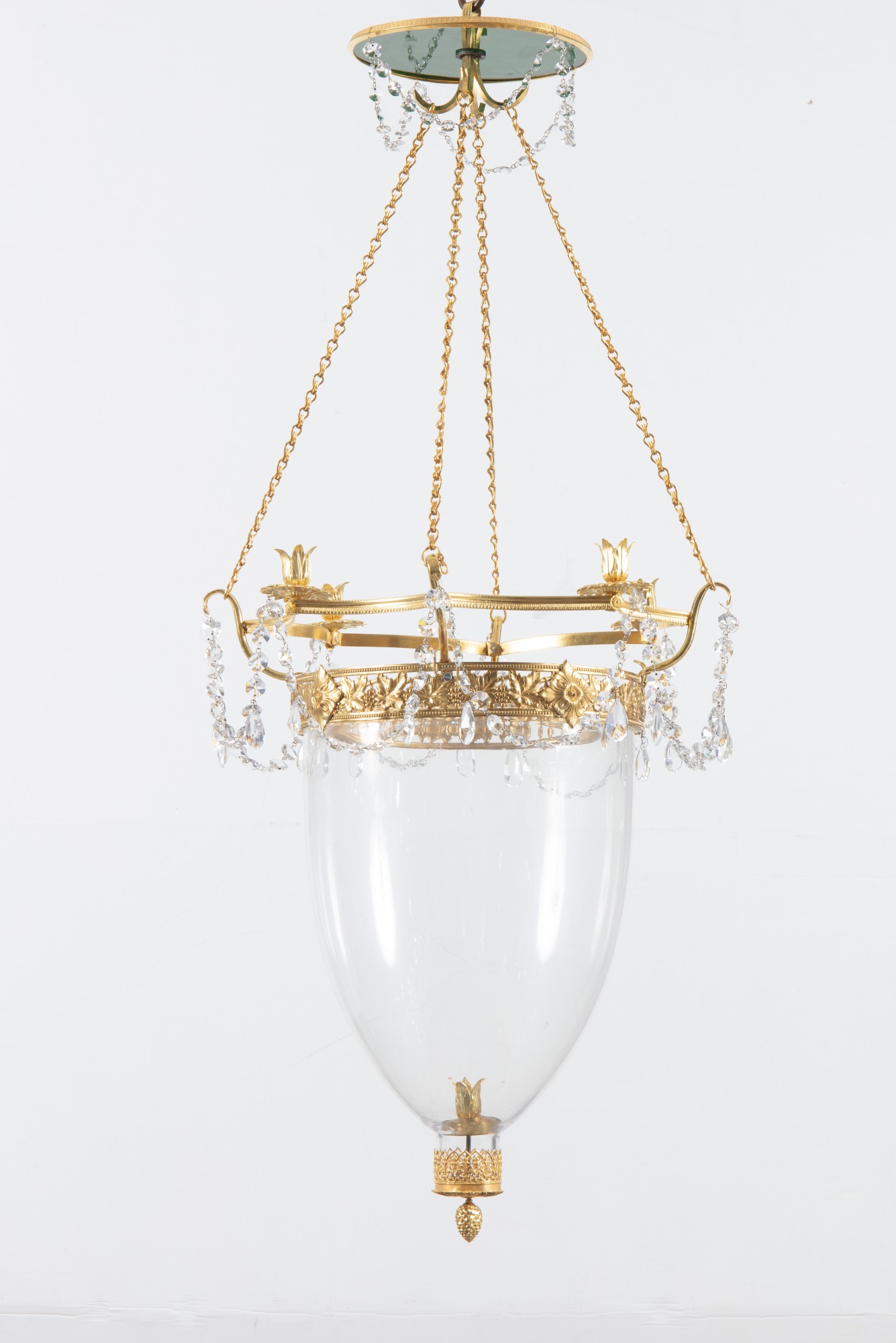 A PAIR OF RUSSIAN NEOCLASSICAL STYLE GILT-BRONZE LANTERNS, 20TH CENTURY ...