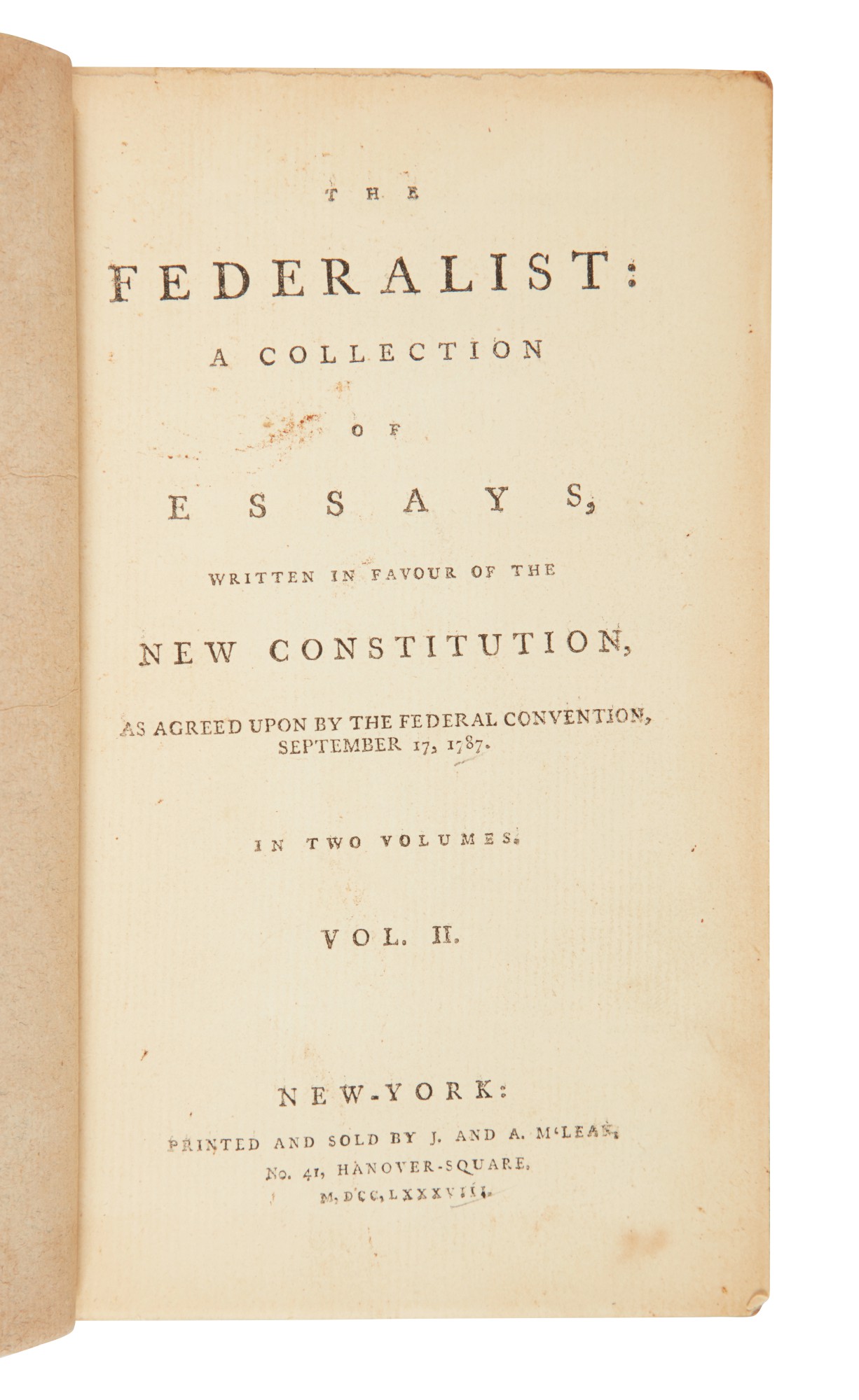 (Hamilton, Alexander, James Madison, and John Jay) | Praised by George ...