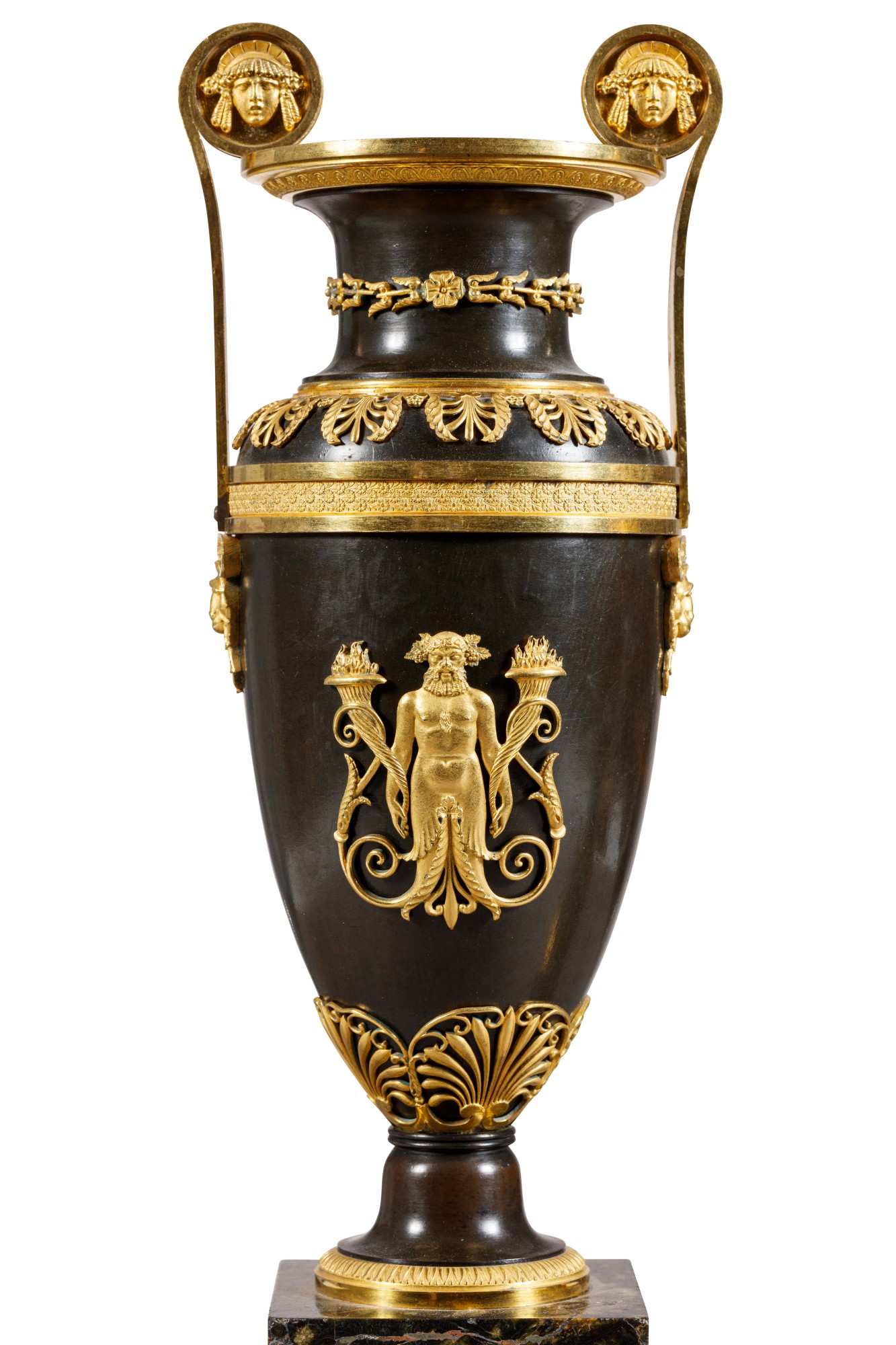 A pair of gilt-bronze vases in the manner of Thomas Hope, late 18th ...