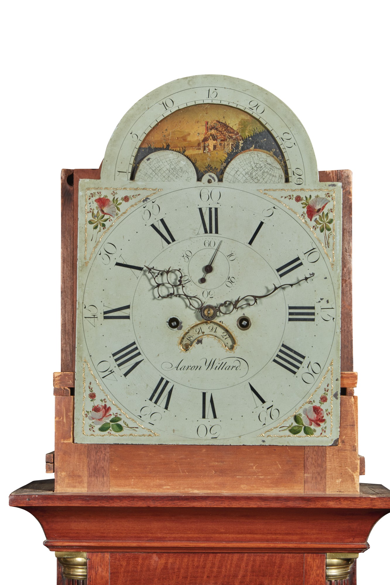 Fine Federal Inlaid and Figured Mahogany Tall-Case Clock, works by Aaron Willard (1757-1844 ...