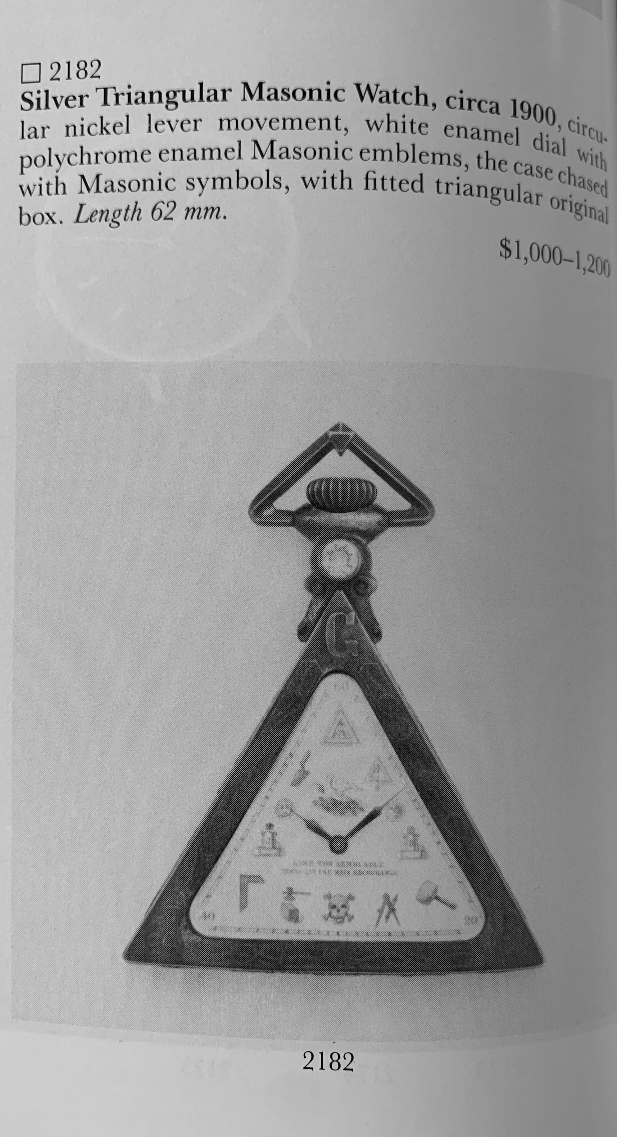 A silver triangular Masonic watch, Circa 1900 | Fine Watches | 2022 ...