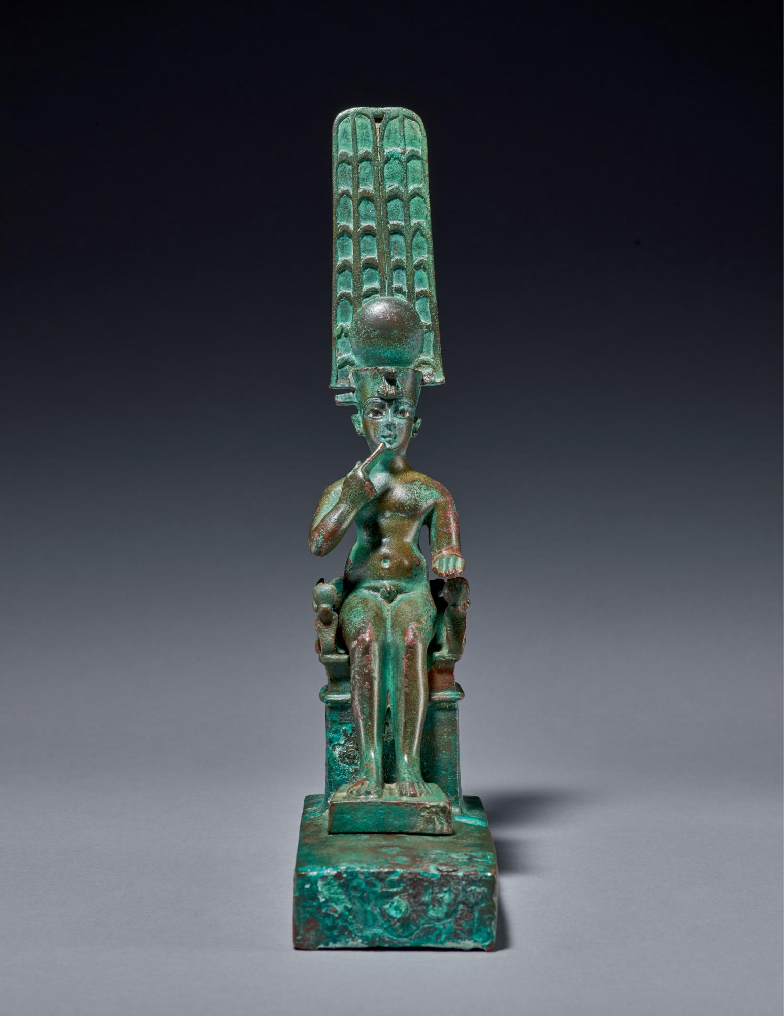 AN EGYPTIAN BRONZE FIGURE OF HARPOCRATES, 30TH DYNASTY/ PTOLEMAIC ...