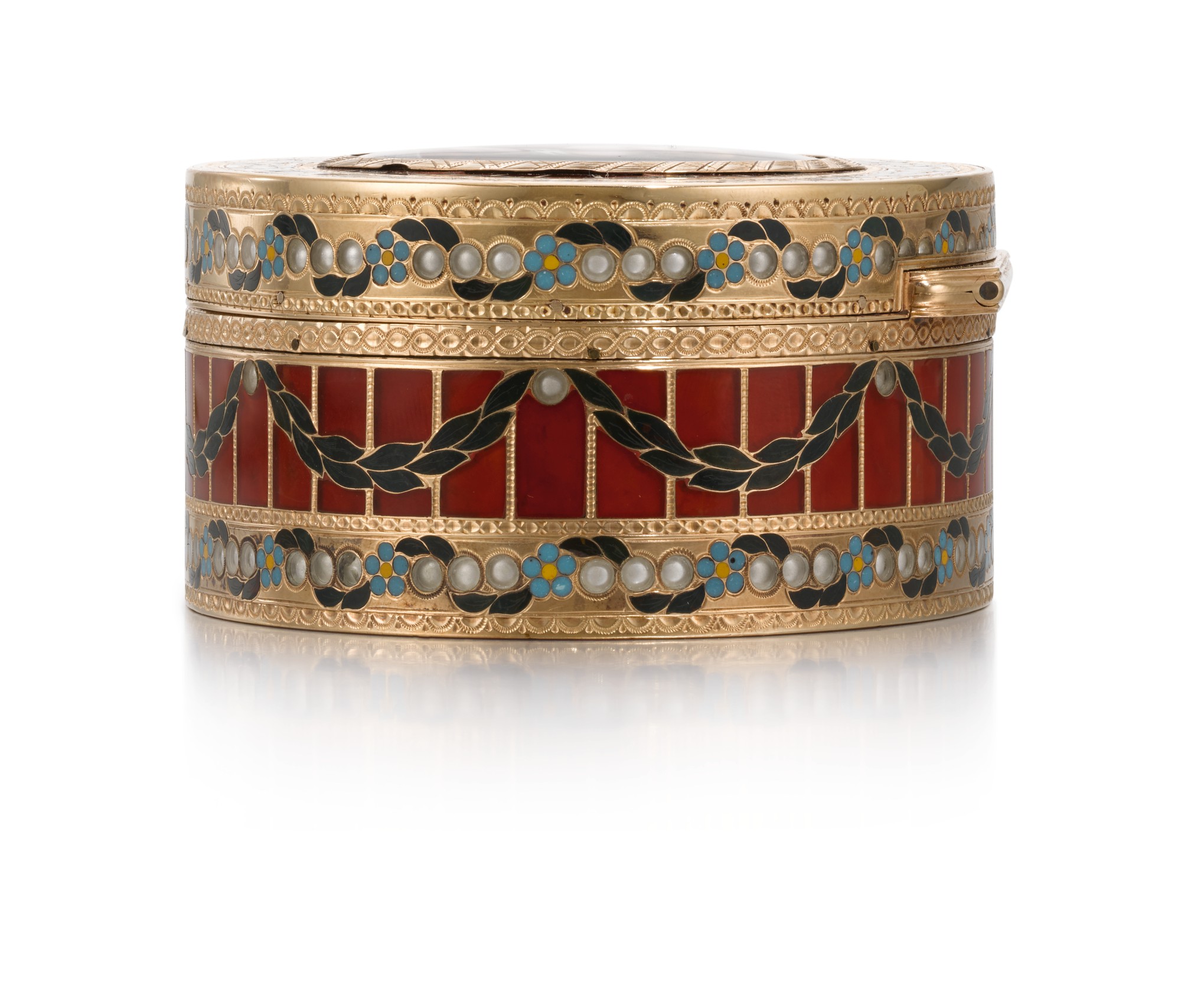 A GOLD, HARDSTONE AND ENAMEL SNUFF BOX, JOHANN CHRISTIAN NEUBER ...