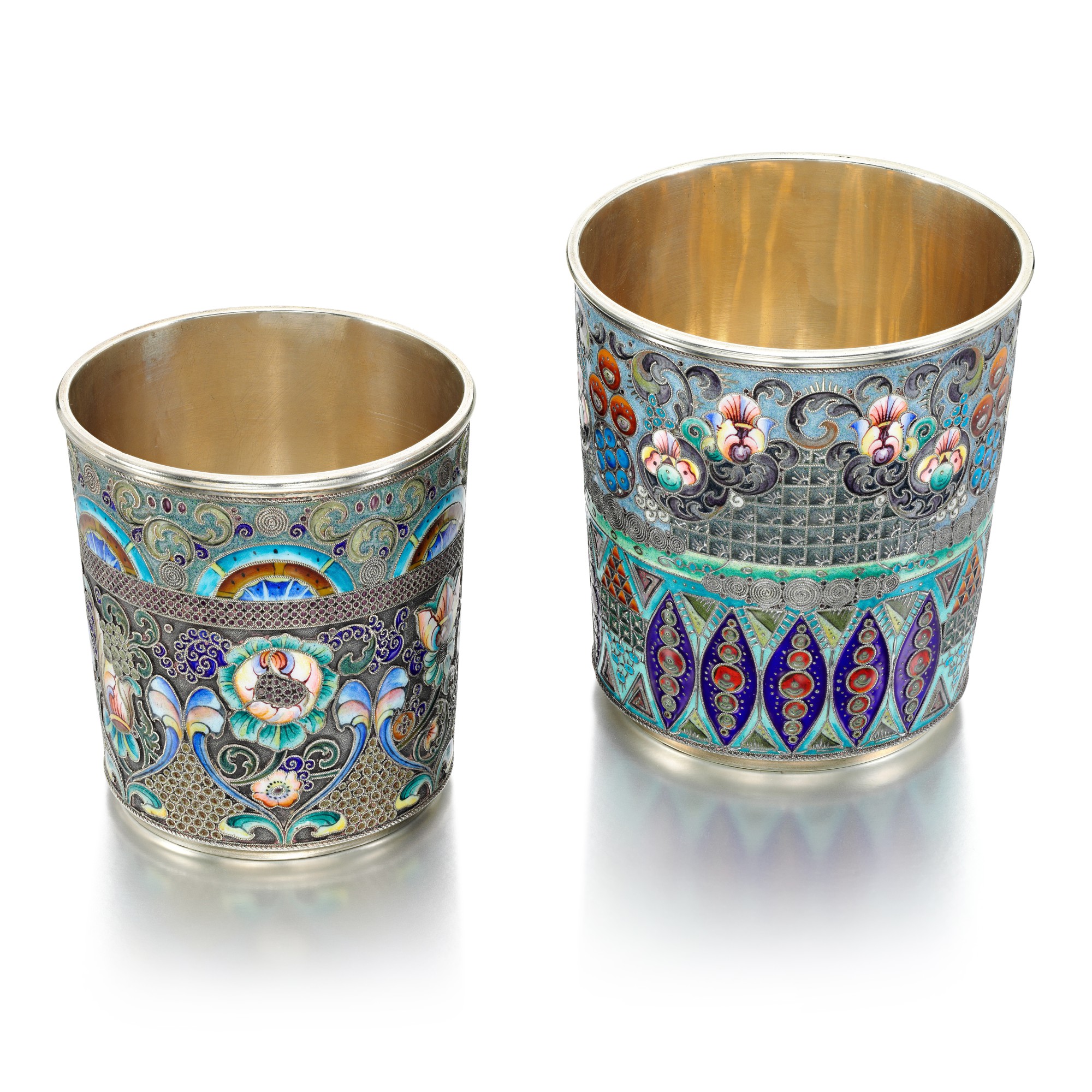 Pair of silver and enamel beakers, 1917 | Life is Beautiful: London ...