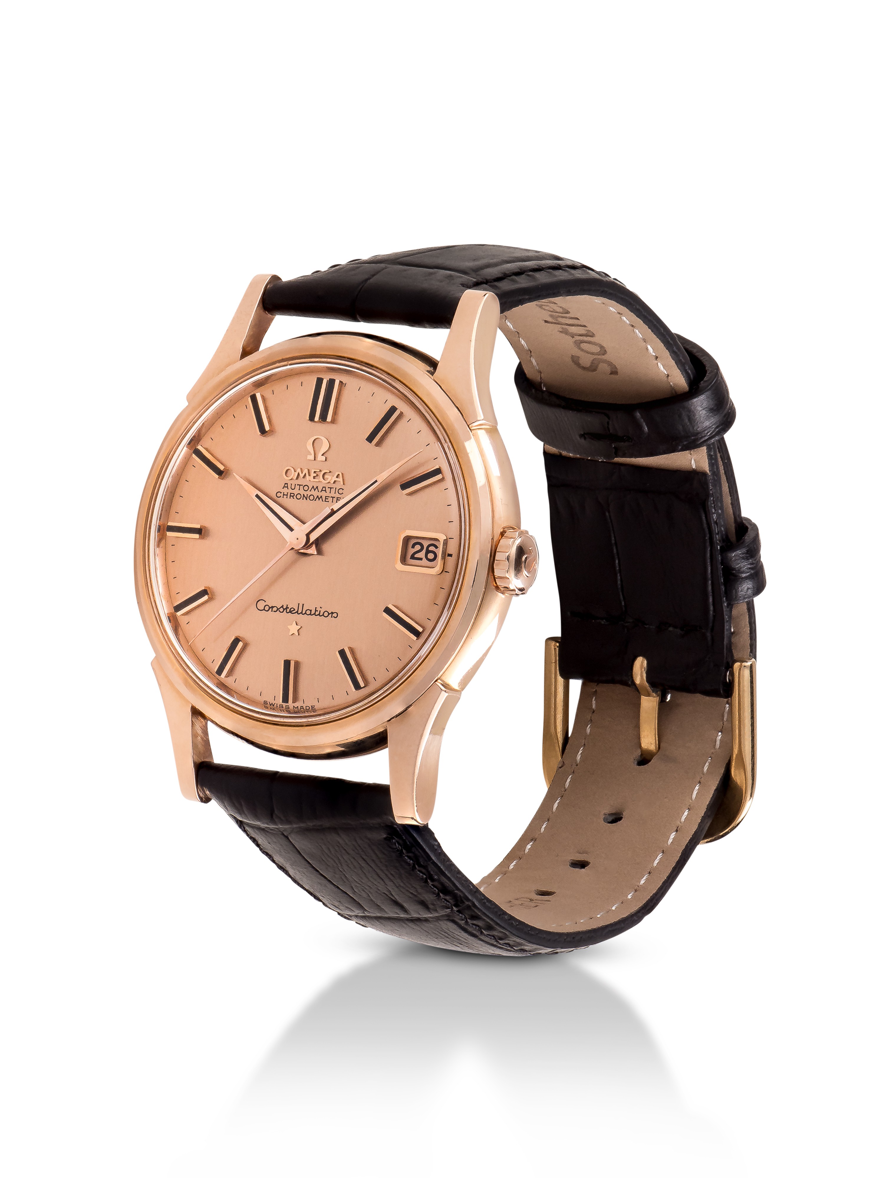 OMEGA | CONSTELLATION, REF 14393/4 SC 2 PINK GOLD WRISTWATCH WITH DATE ...
