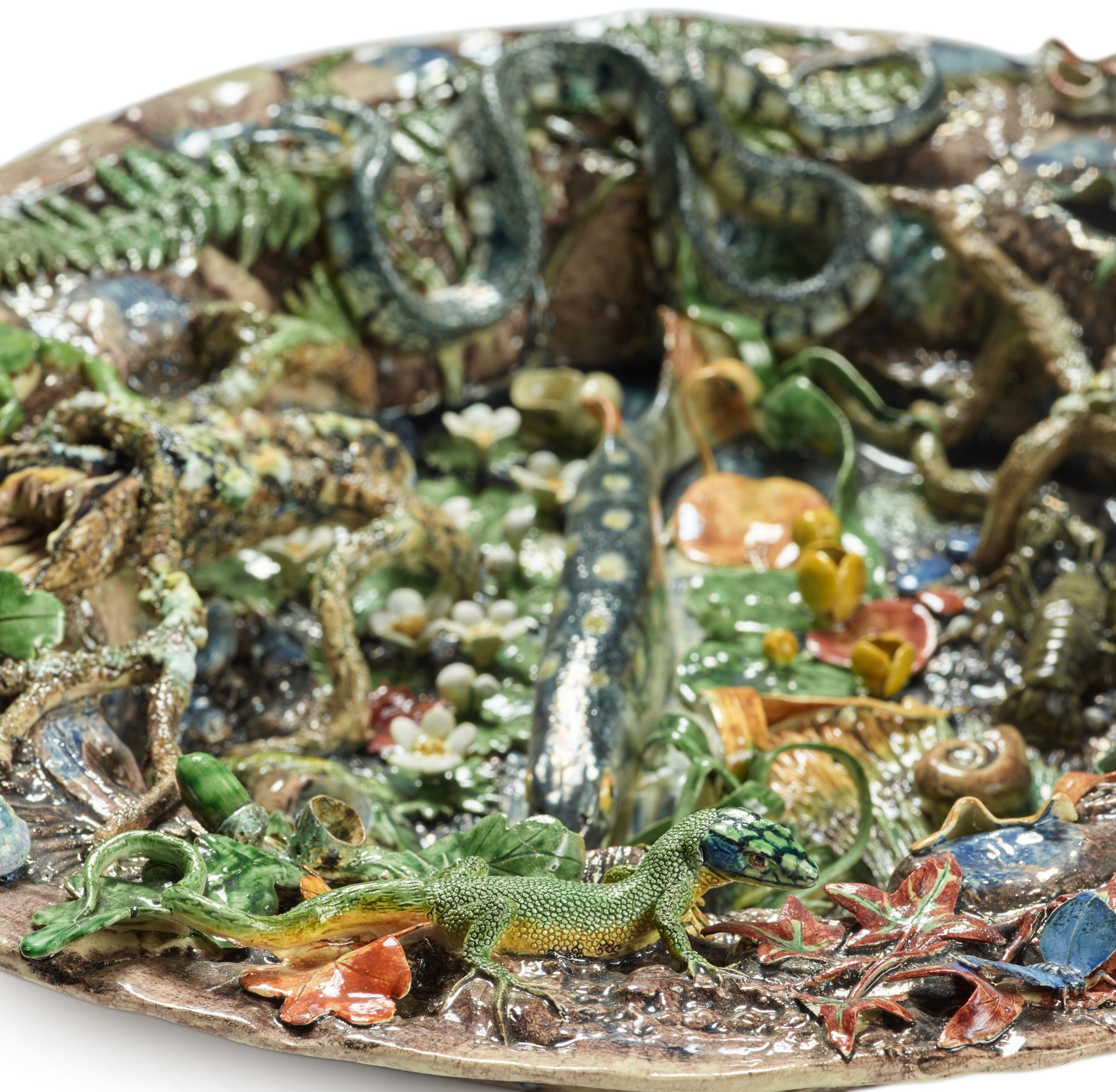 A French Pottery Palissy-Style Trompe L’oeil Oval Platter by Charles ...