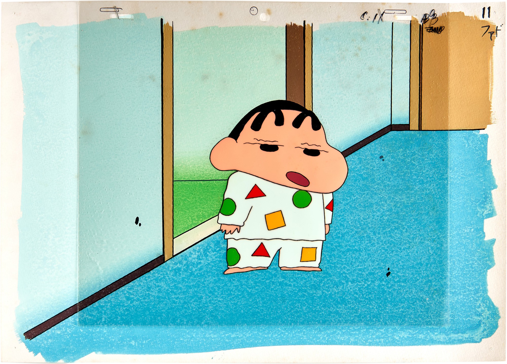 Shin-chan in Pajamas Animation Cels with Hand-painted Background ...