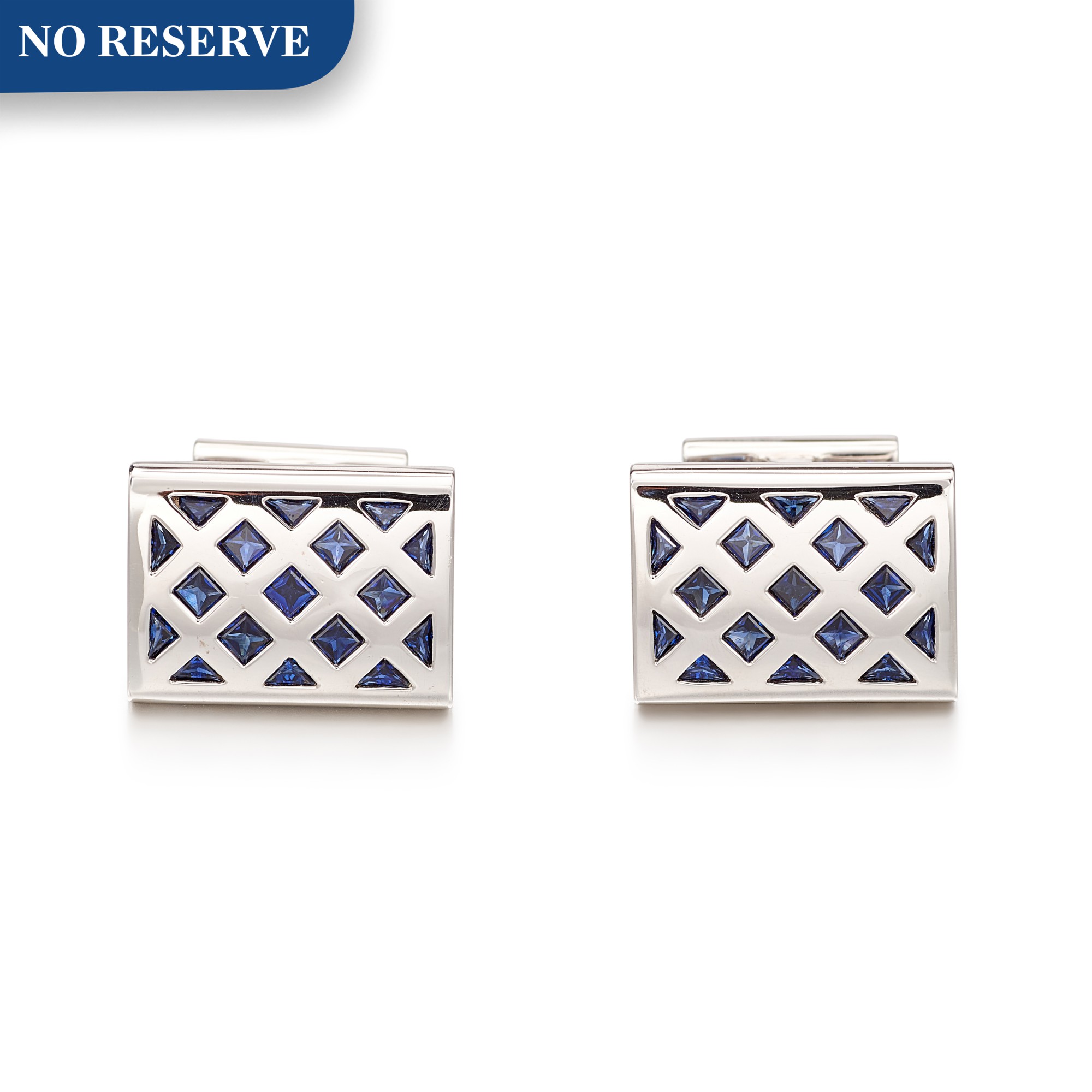 Pair of Sapphire Cufflinks | 格拉夫| 藍寶石袖扣一對 (藍寶石共重約2.90克拉) | Graff ...