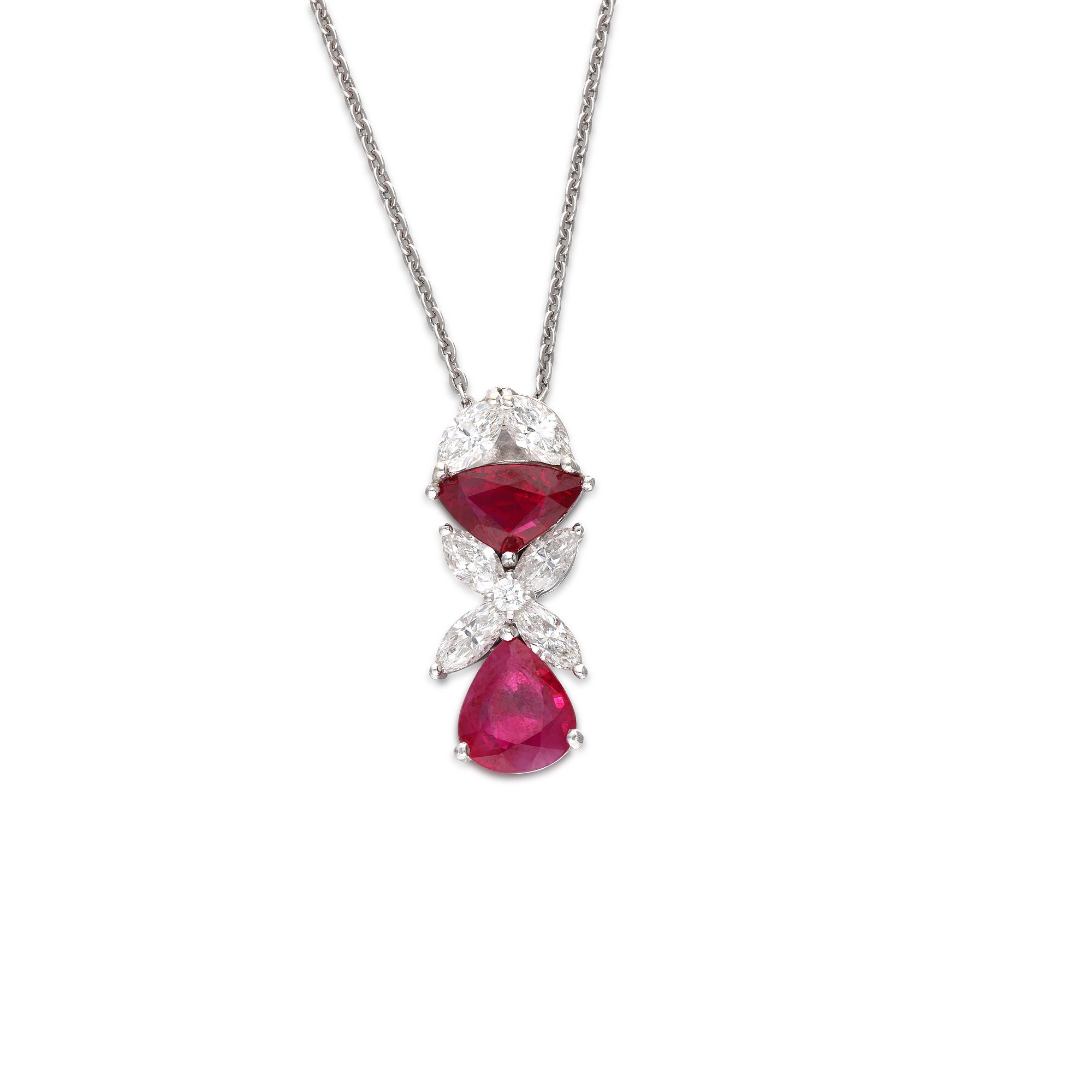Platinum, Burma Ruby And Diamond Pendant Necklace Available For ...