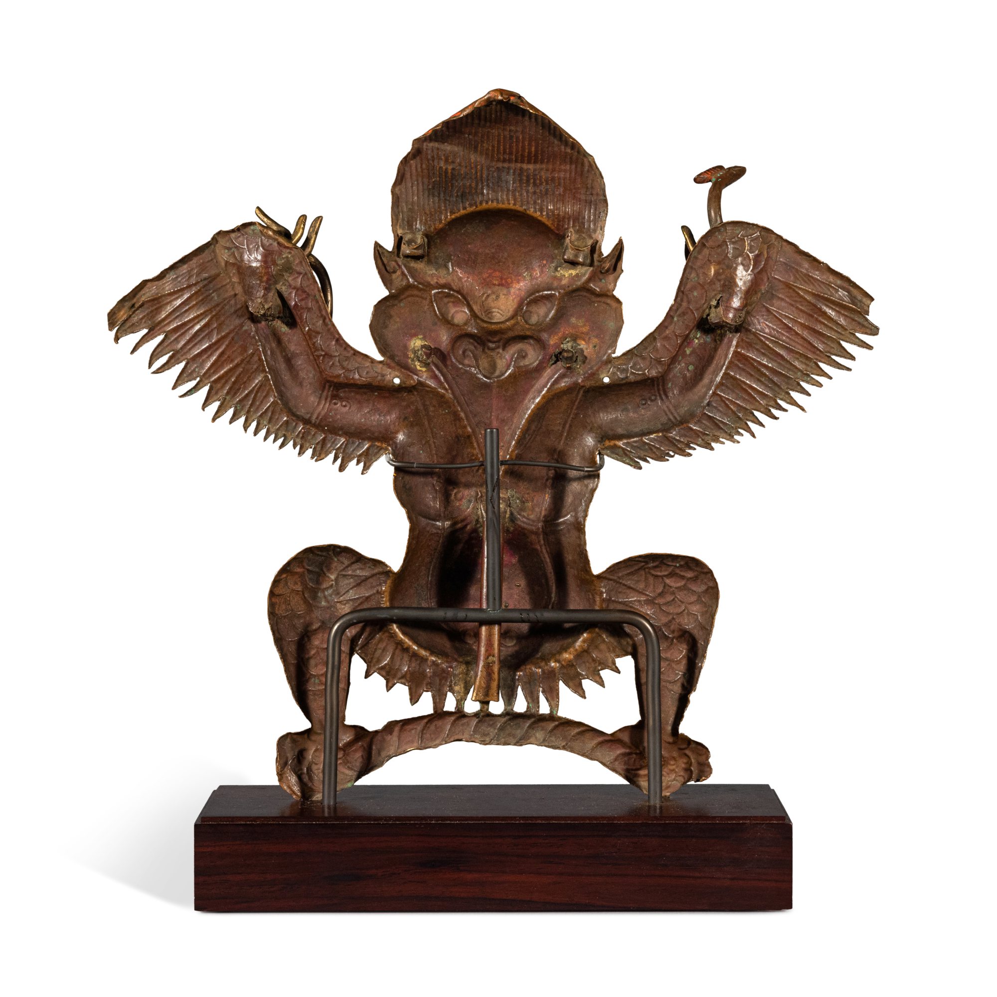 A large gilt-bronze 'Garuda' fitting, Nepal, 19th century | 尼泊爾 十九世紀 銅鎏 ...