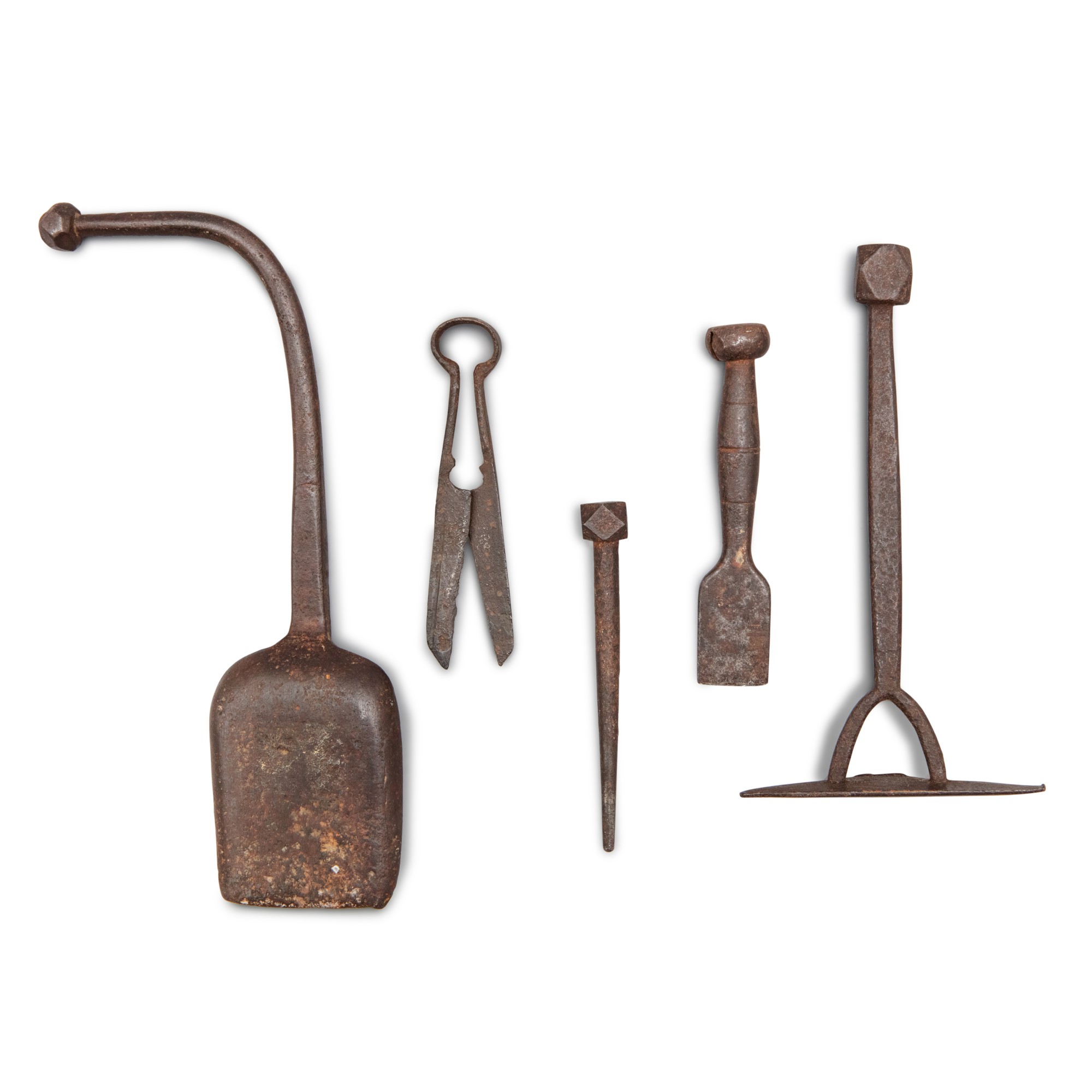 Group of Miniature American Wrought Iron Tools, Early 19th century ...
