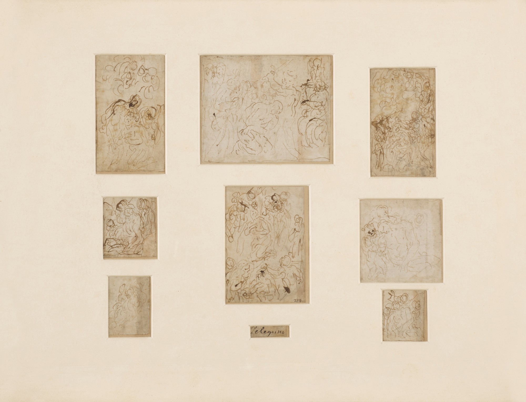 8 sheets of figure studies, including for The Deposition | Old Master ...