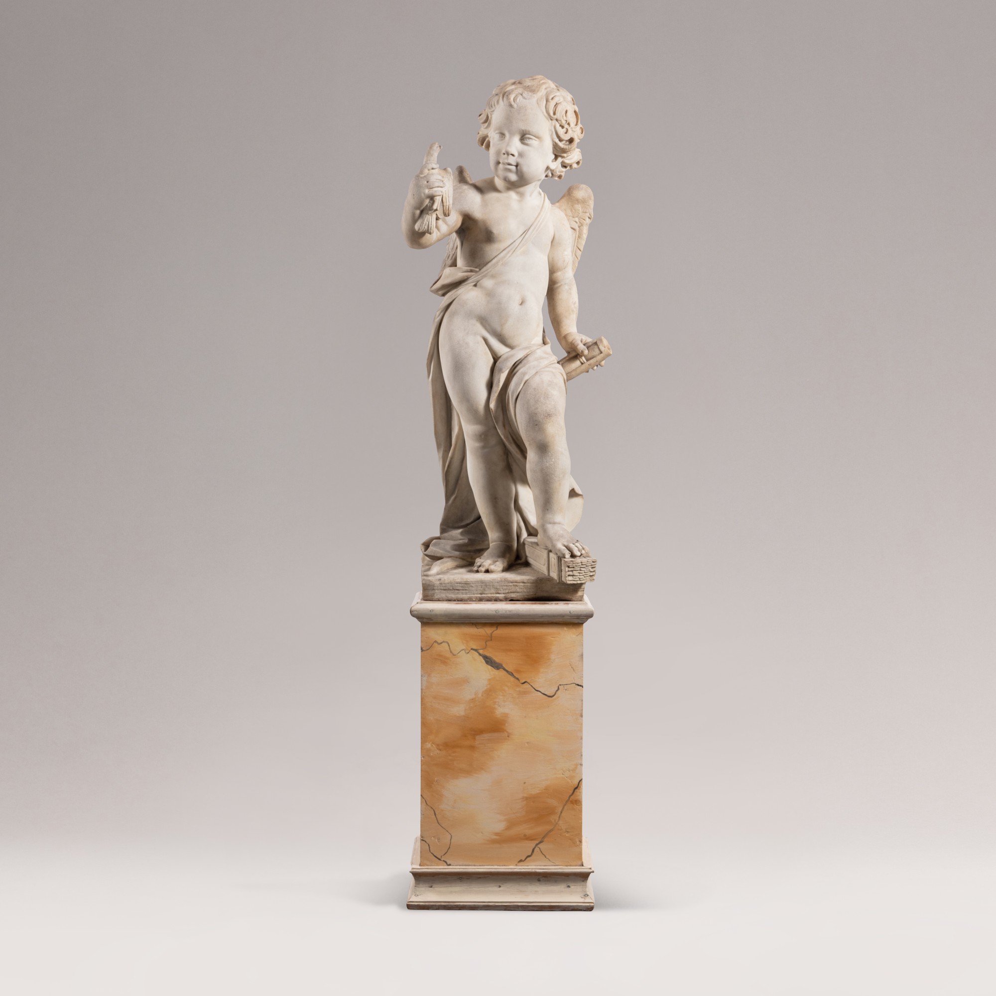 Cupid holding a bird | Cupidon ailé | Tableaux Dessins Sculptures 1300 ...