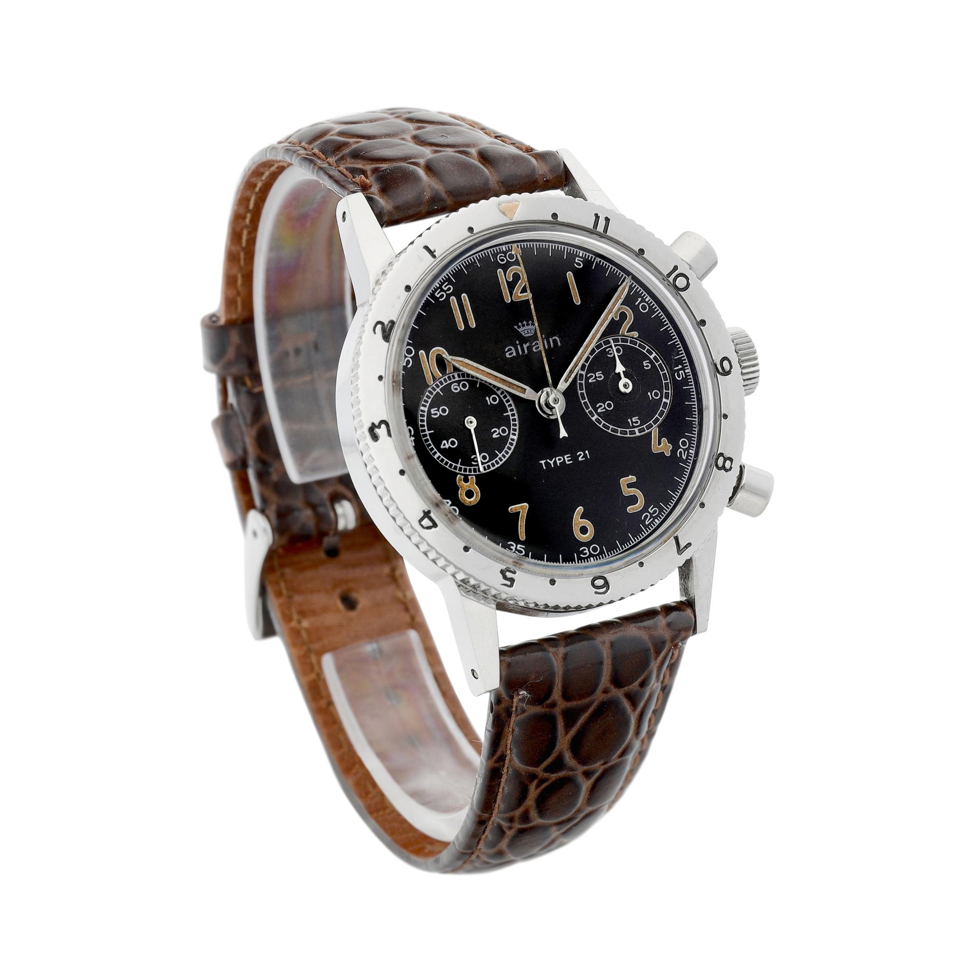 Type 21 | A stainless steel flyback chronograph wristwatch, Circa 1955 ...