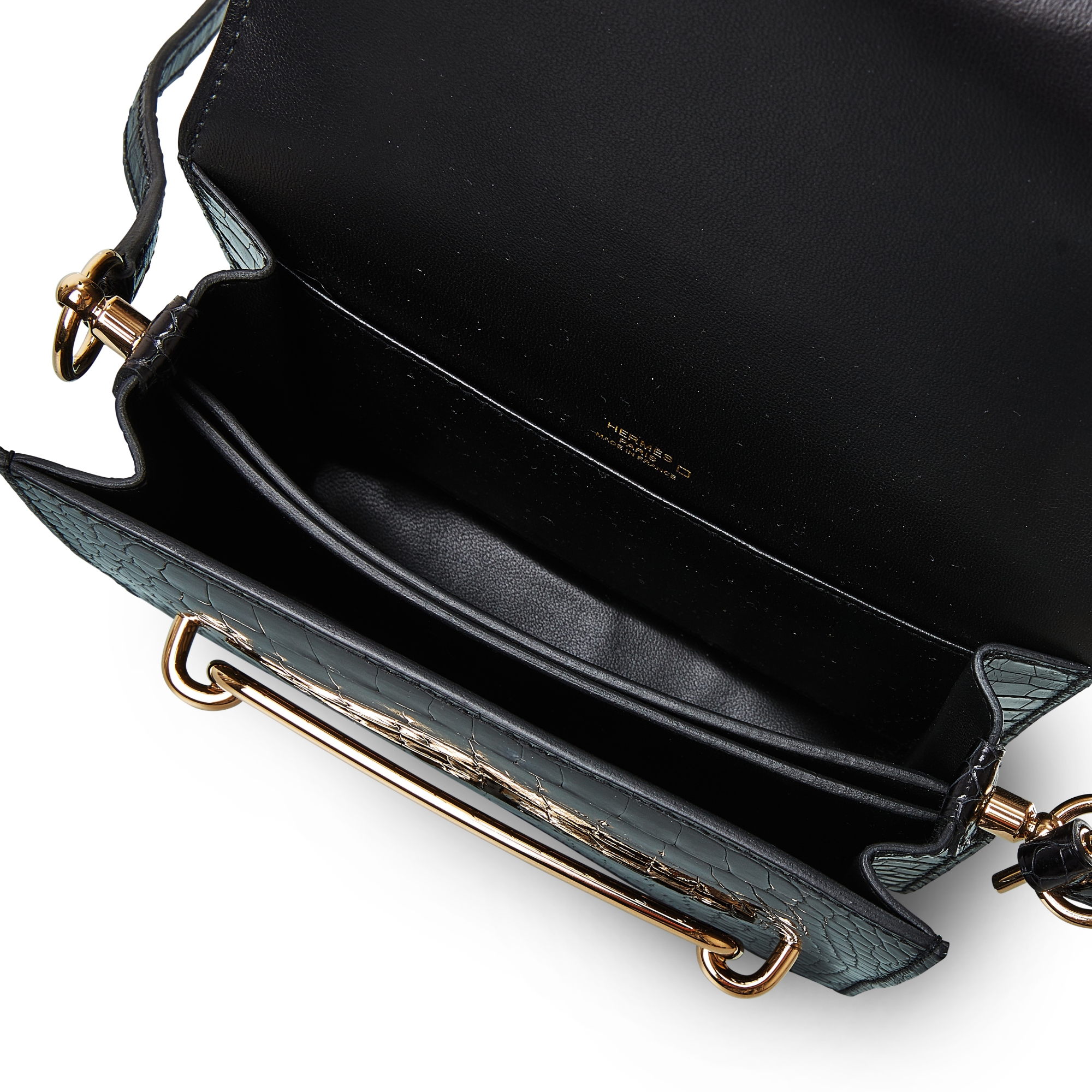 Noir Shiny Alligator Mini Roulis 18 Gold Hardware, 2021 | Handbags ...