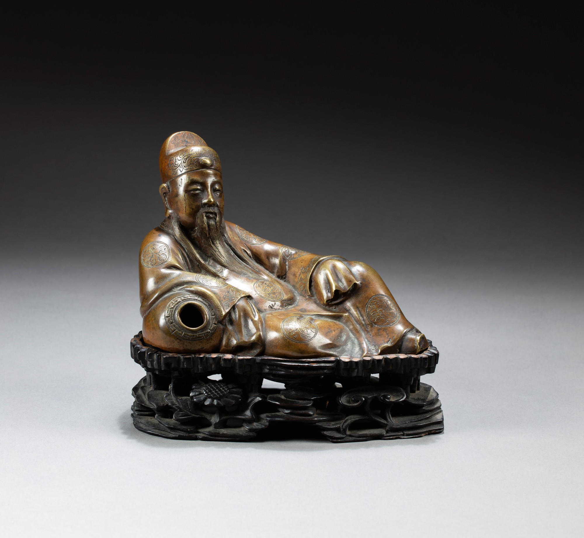 A bronze figure of poet Li Bai Qing dynasty, 17th-18th century ...