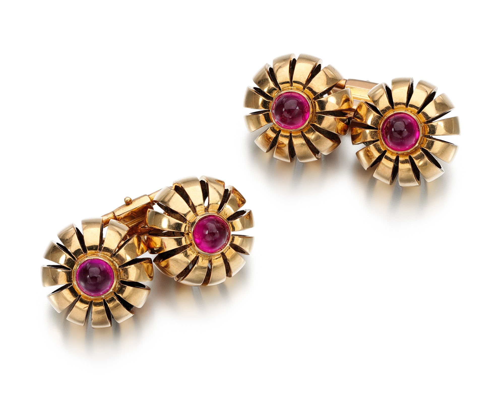 PAIR OF SYNTHETIC RUBY CUFFLINKS | Fine Jewels | Jewellery | Sotheby's