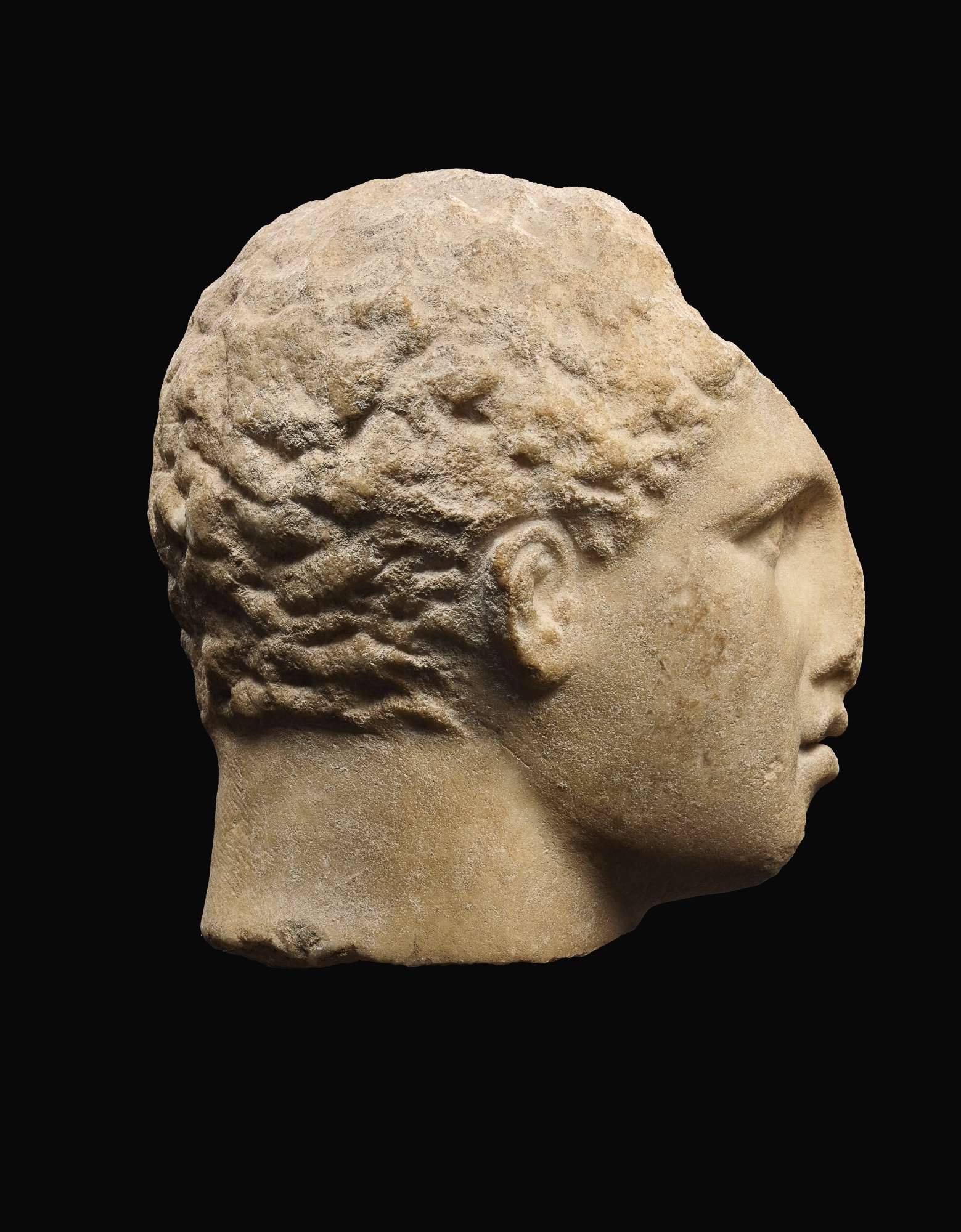 A GREEK MARBLE HEAD OF A YOUTH, 3RD QUARTER OF 4TH CENTURY B.C ...