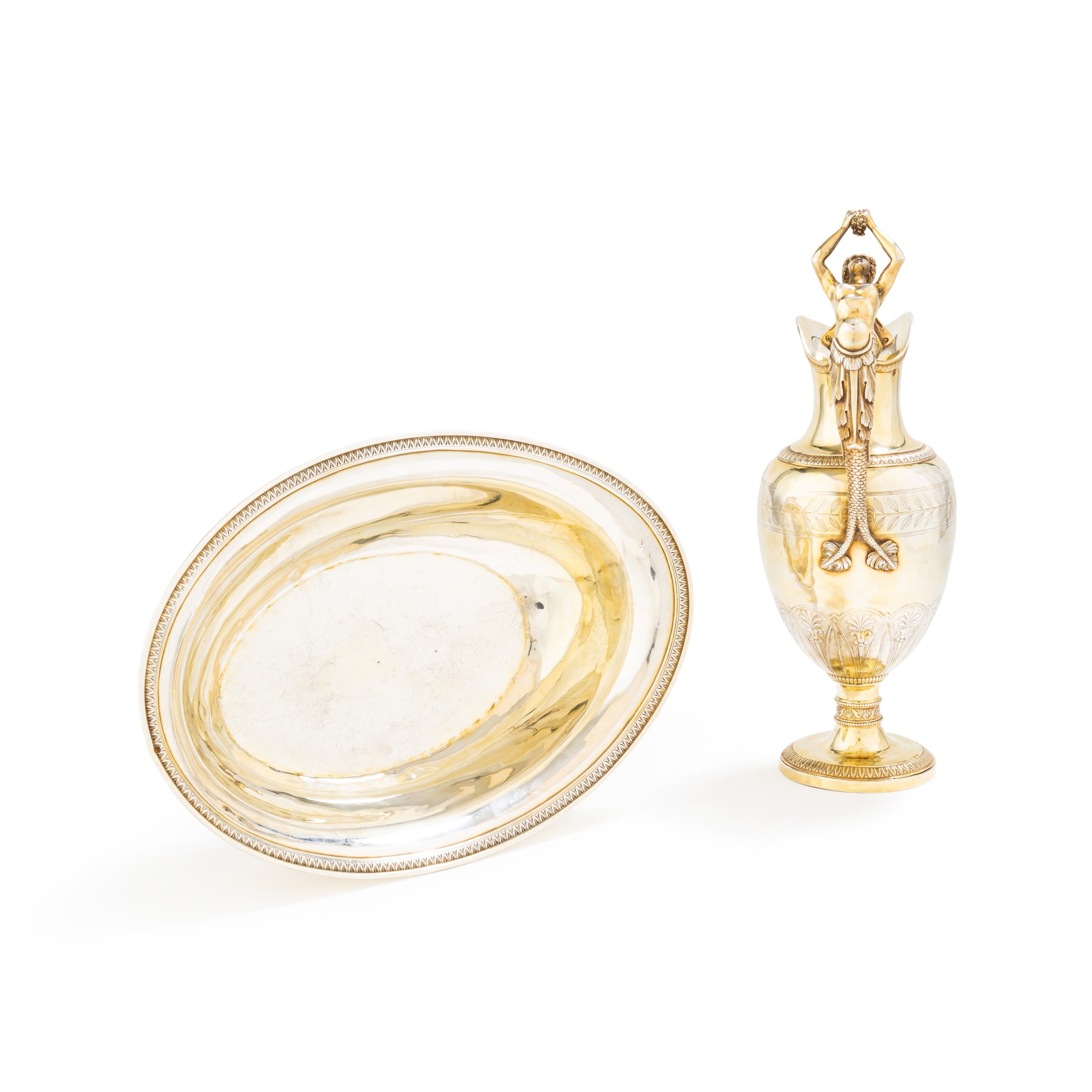 A silver-gilt ewer and basin, Gabriel-Jacques André Bompard, Paris ...
