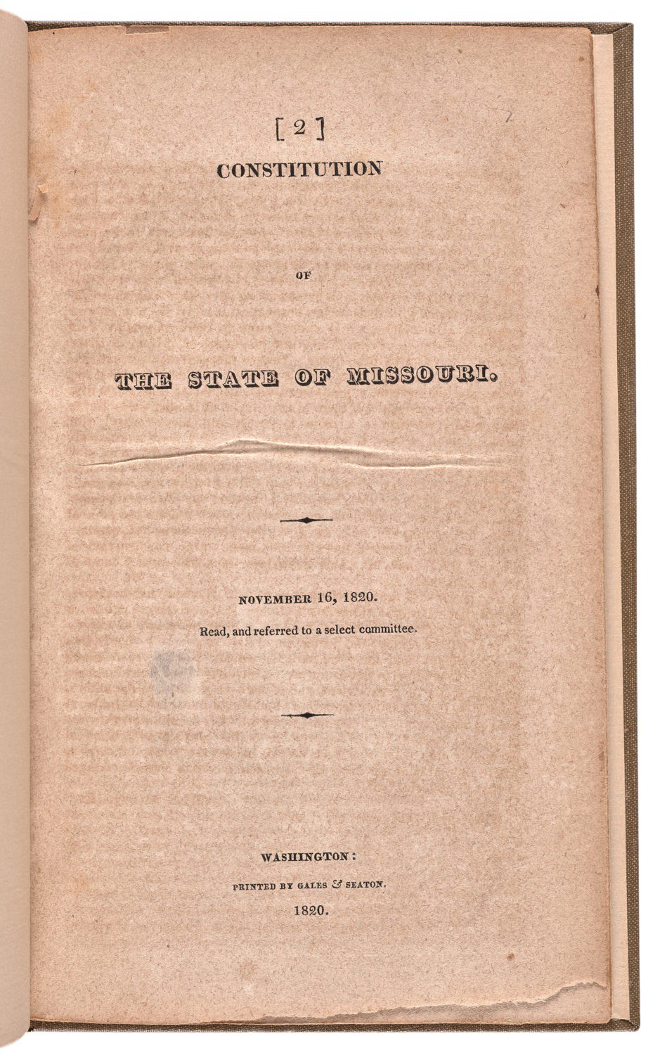 Missouri | The first state constitution | Making Our Nation ...