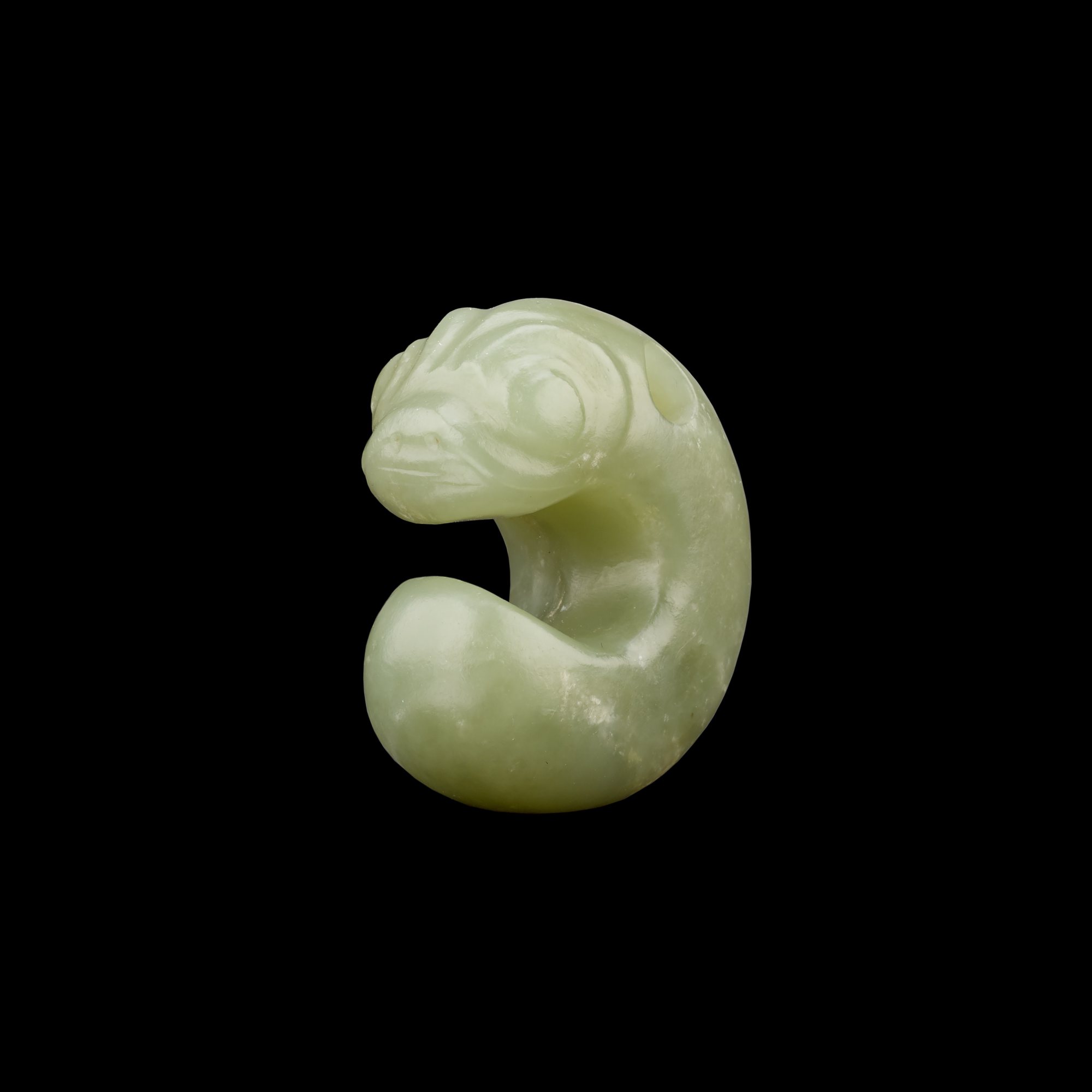 A celadon jade pig-dragon, Neolithic period, Hongshan culture ...