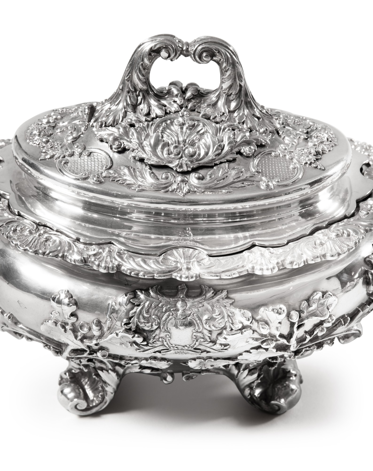 A set of six George III silver sauce-tureens from the Sutton Service ...