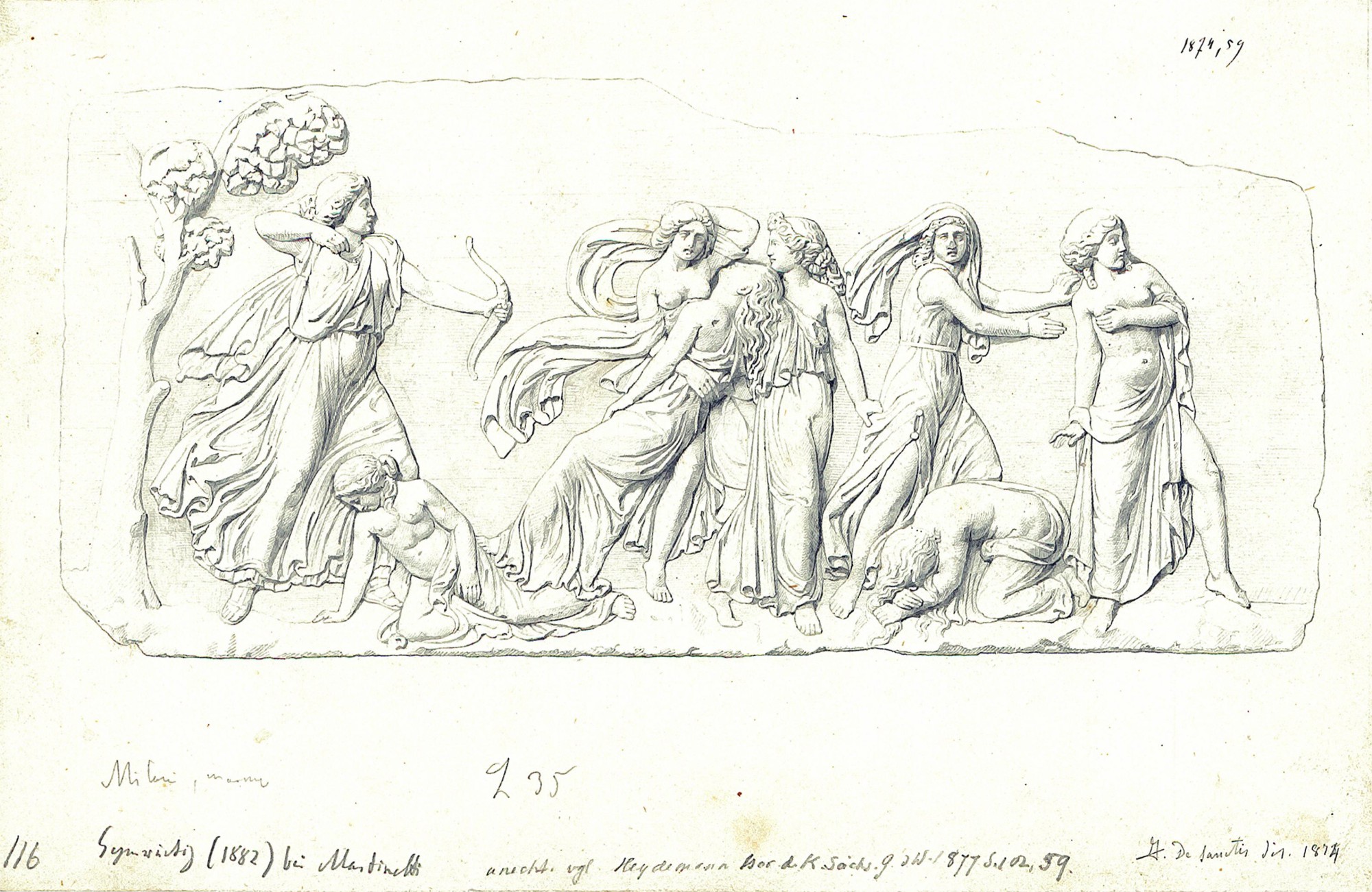 A Pair of Marble Reliefs depicting the Massacre of the Niobids, in the ...