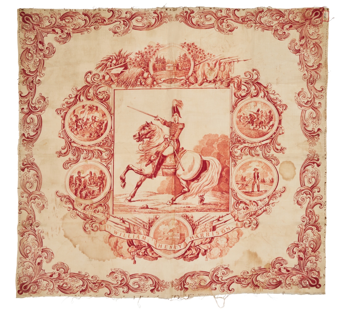William Henry Harrison Red and White Toile Fragment, England, Circa ...