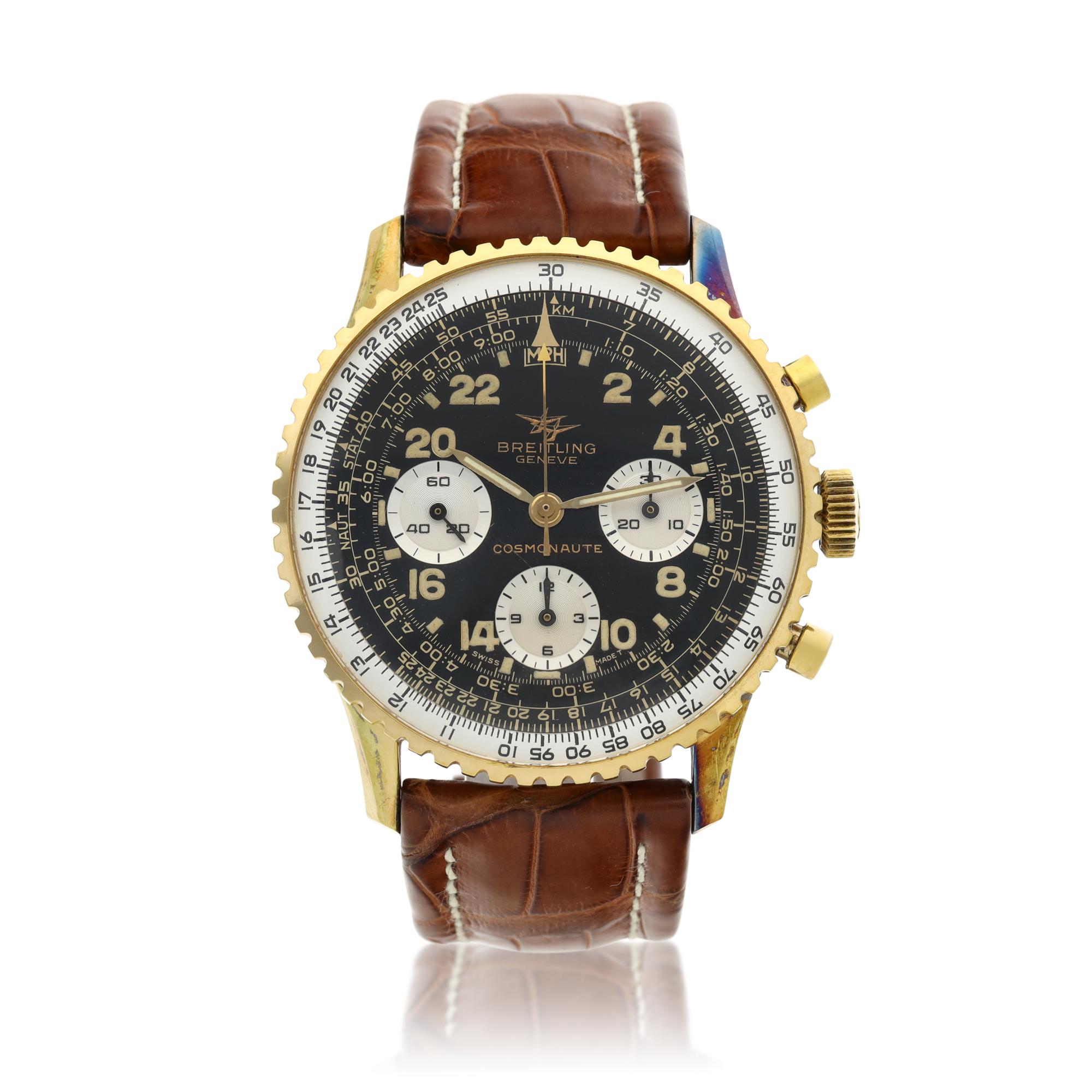 Reference 809.4 Cosmonaut Navitimer A gold plated and stainless steel ...