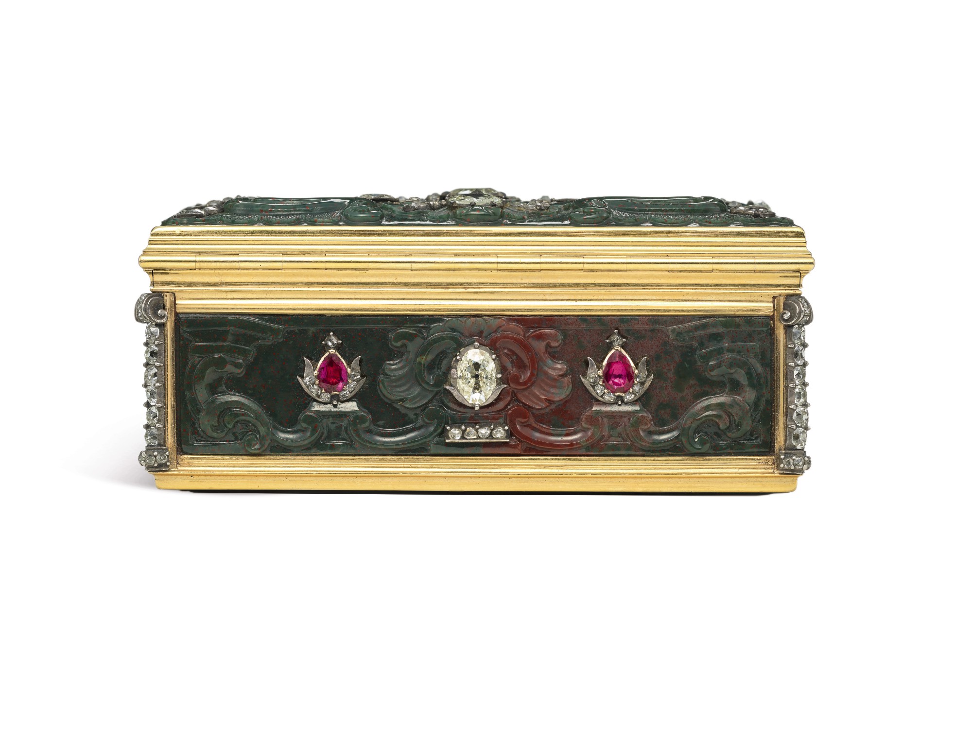 A jewelled gold and hardstone snuff box, probably Berlin, possibly for ...