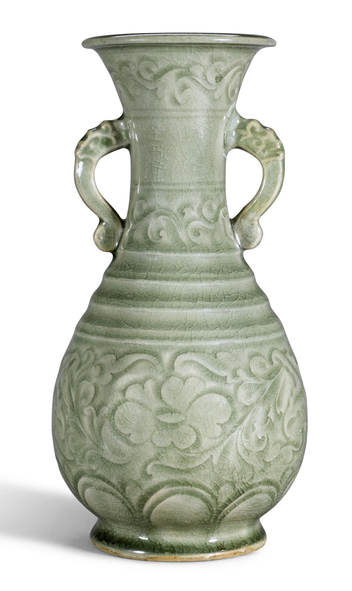A RARE CARVED 'YAOZHOU' CELADON-GLAZED VASE SONG DYNASTY | 宋 ...