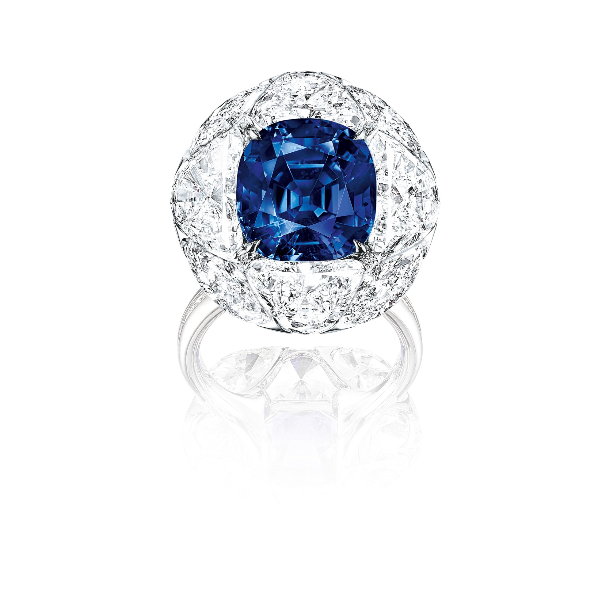 FORMS | SAPPHIRE AND DIAMOND RING | FORMS | 7.95卡拉 天然「緬甸皇家藍」未經加熱藍寶石 配 ...