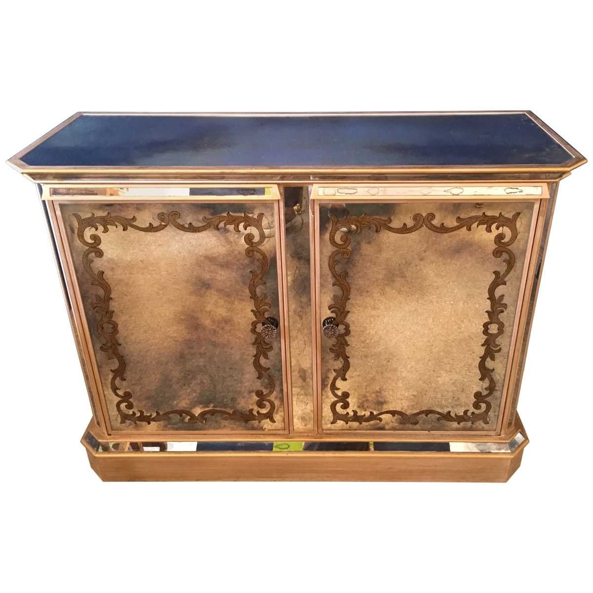 Vintage Mid-Century Modern Painted Scrollwork Dry Bar Available For ...